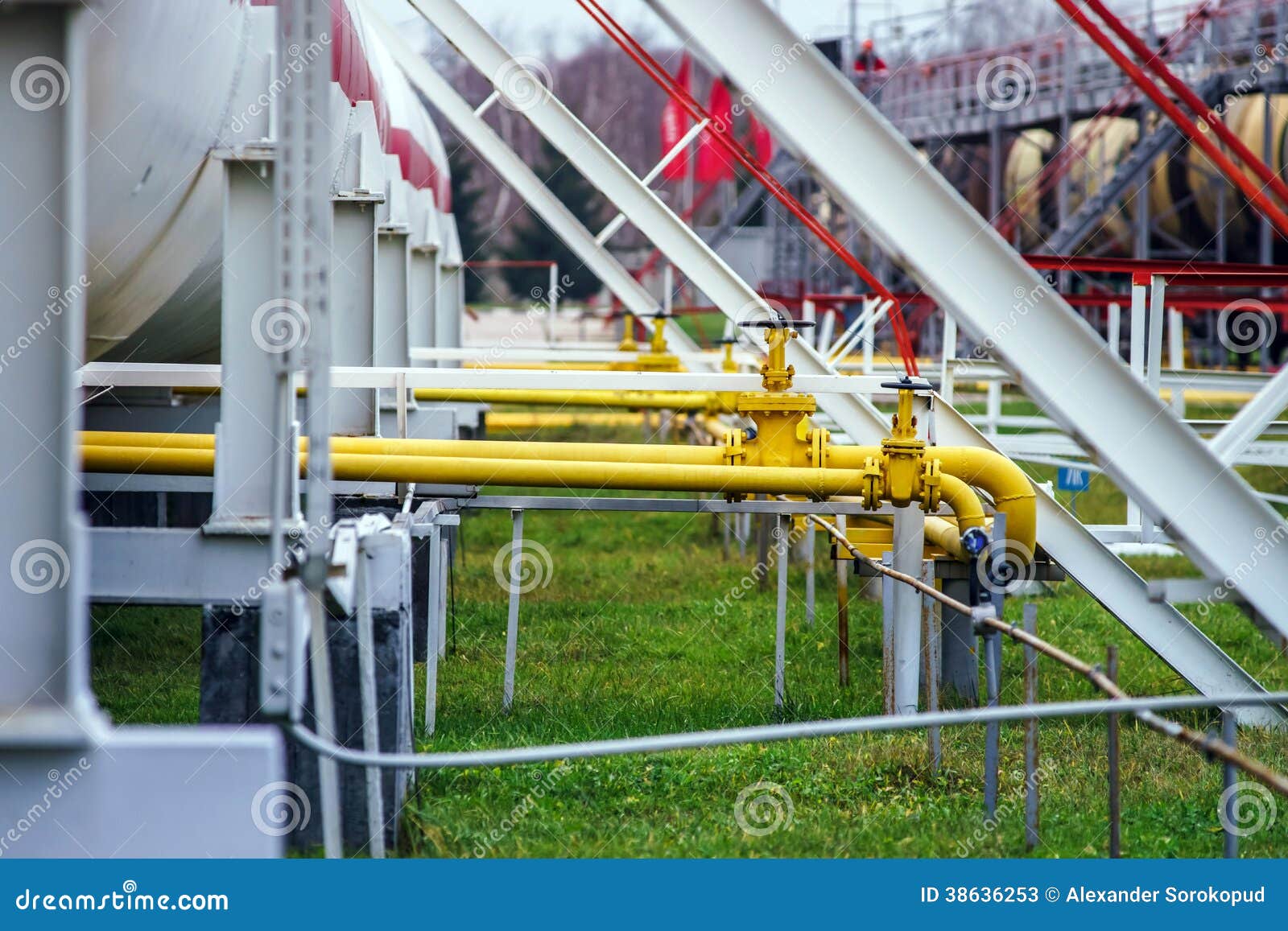 Big Oil Tanks in a Refinery Stock Image - Image of base, gasoline: 38636253