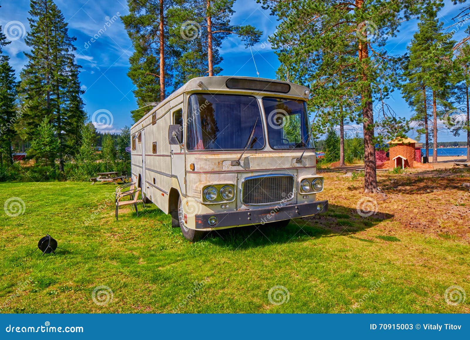 Big Old American RV / Camping Car Stock Image - Image of freedom ...