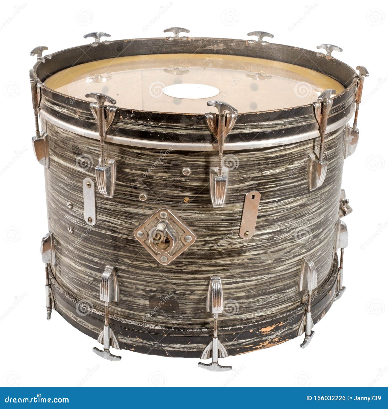 Big Old Bass Drum Stands on the Ground Isolated Stock Photo - Image of ...