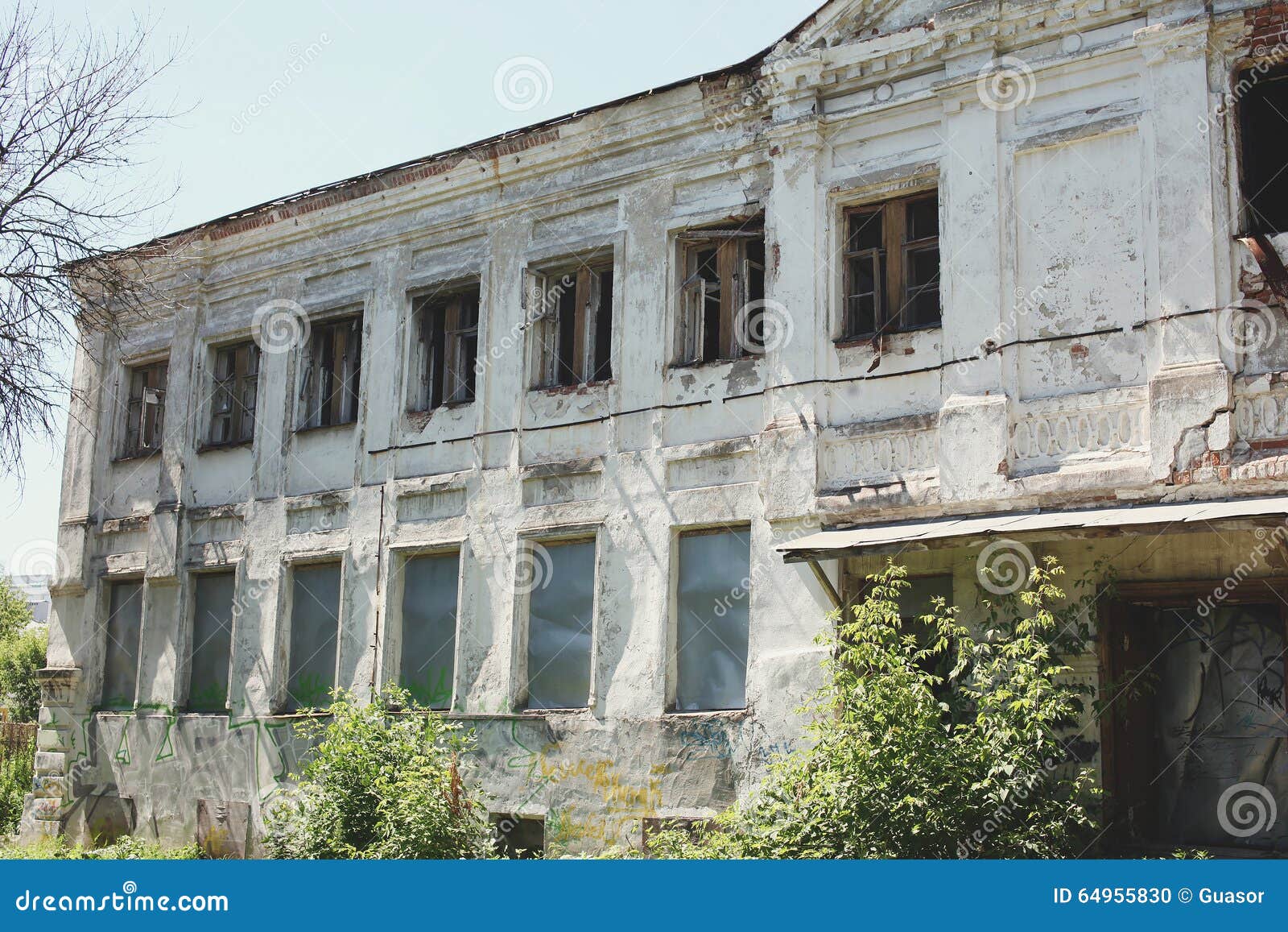 Burnt Abandoned Interior Of An Old Catholic Church In Ukraine Royalty ...