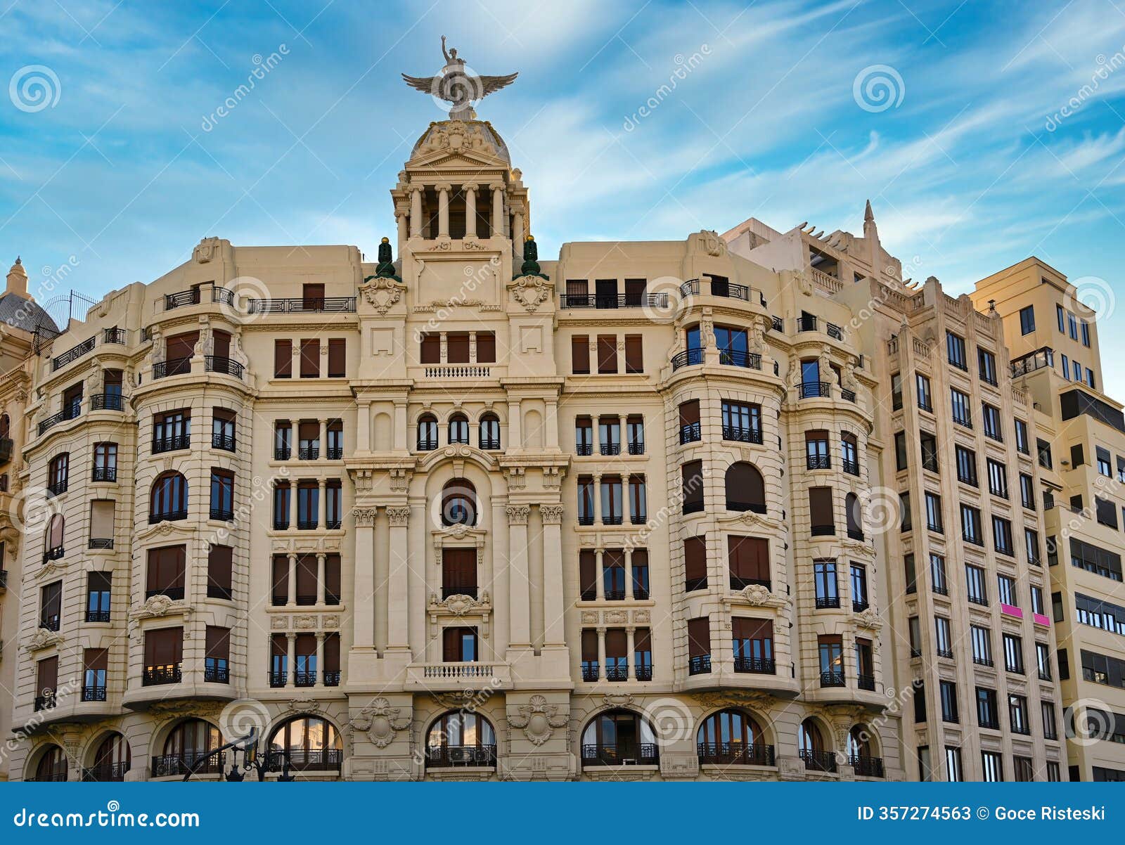 Big Old Building Exterior in Valencia Stock Image - Image of ...