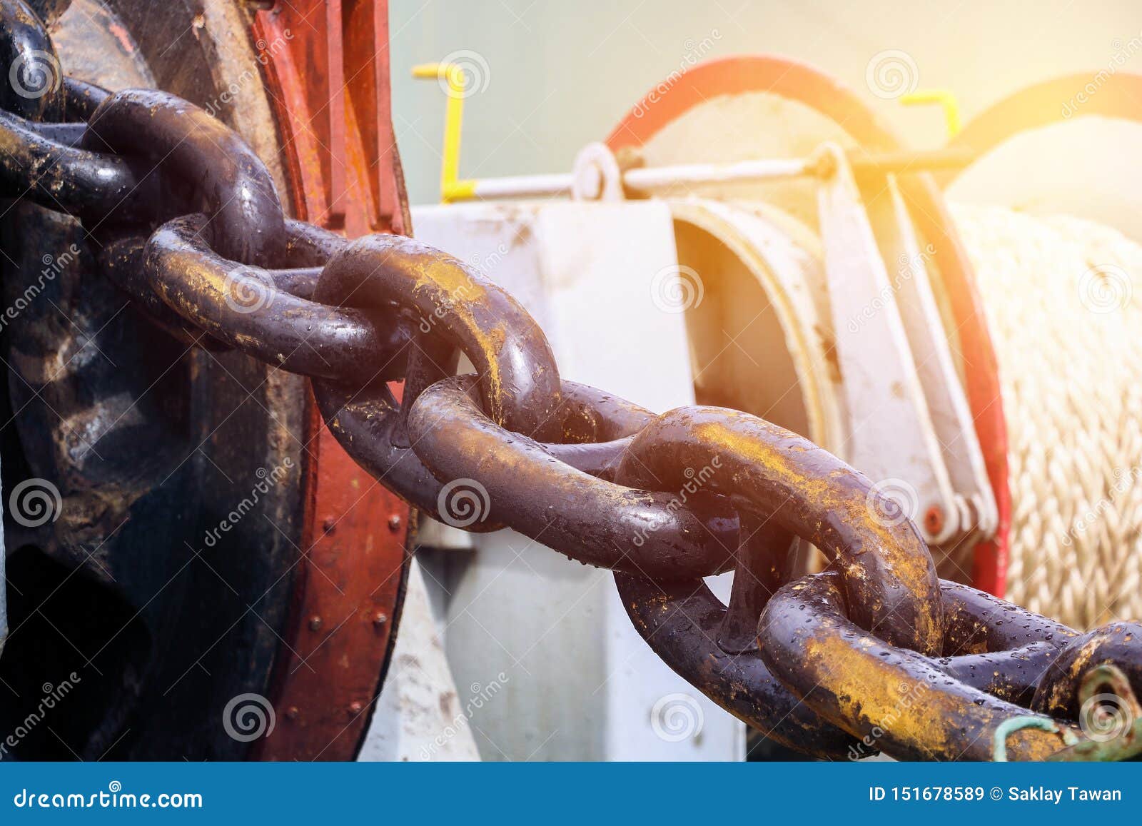 Big Chain Anchor with Rusty Stock Image - Image of color, abandoned ...