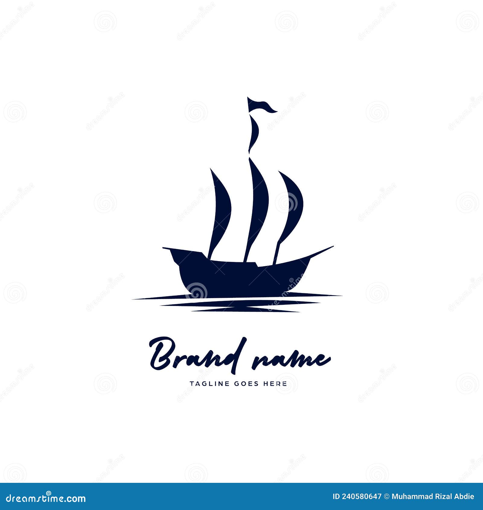 Big Old Classic Pirate Ship Sailing Logo Icon Silhouette Stock Vector ...