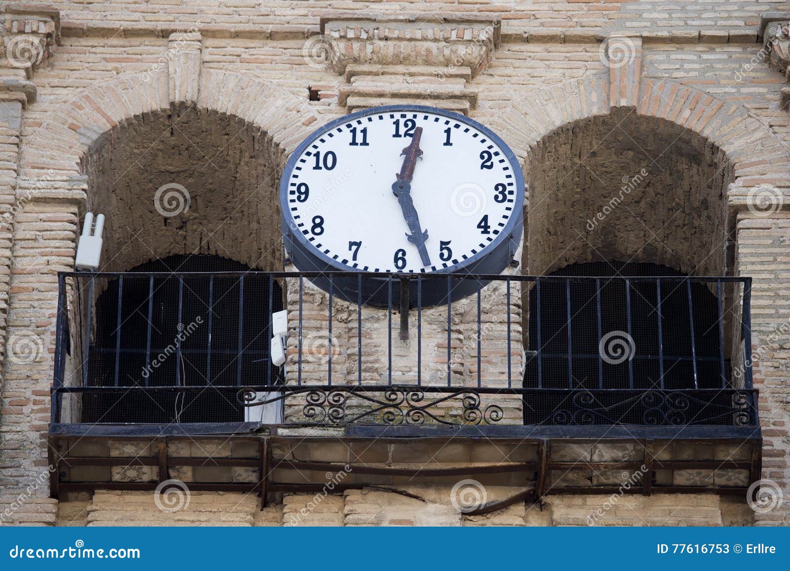 Big Old Clock on the Building Stock Image - Image of round, showing ...
