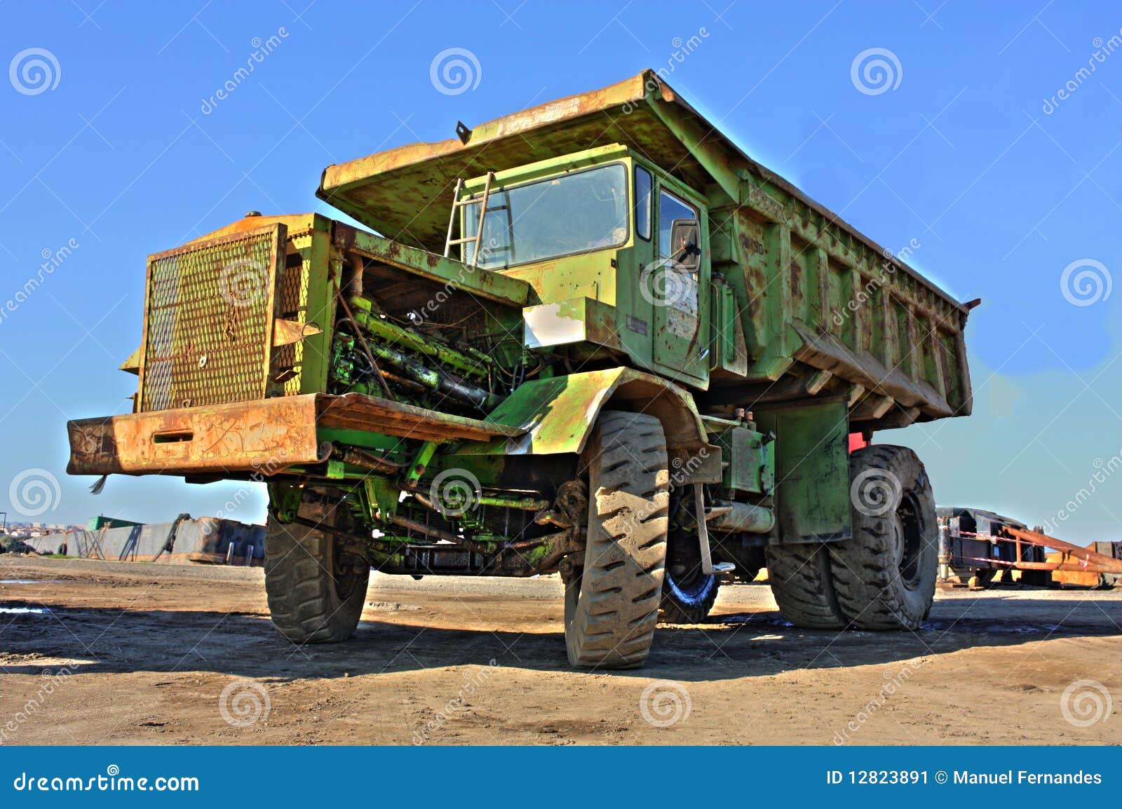 Big Old Construction Truck - HDR Stock Image - Image of dump, rust ...