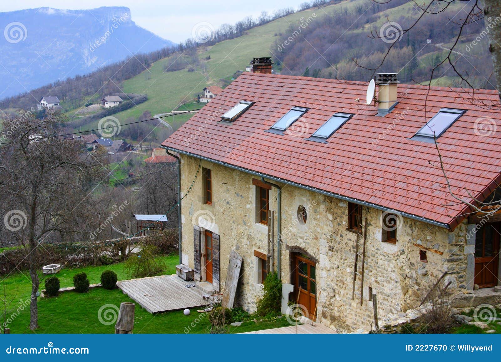 Big old french farm stock photo. Image of gardens, chartreuse - 2227670