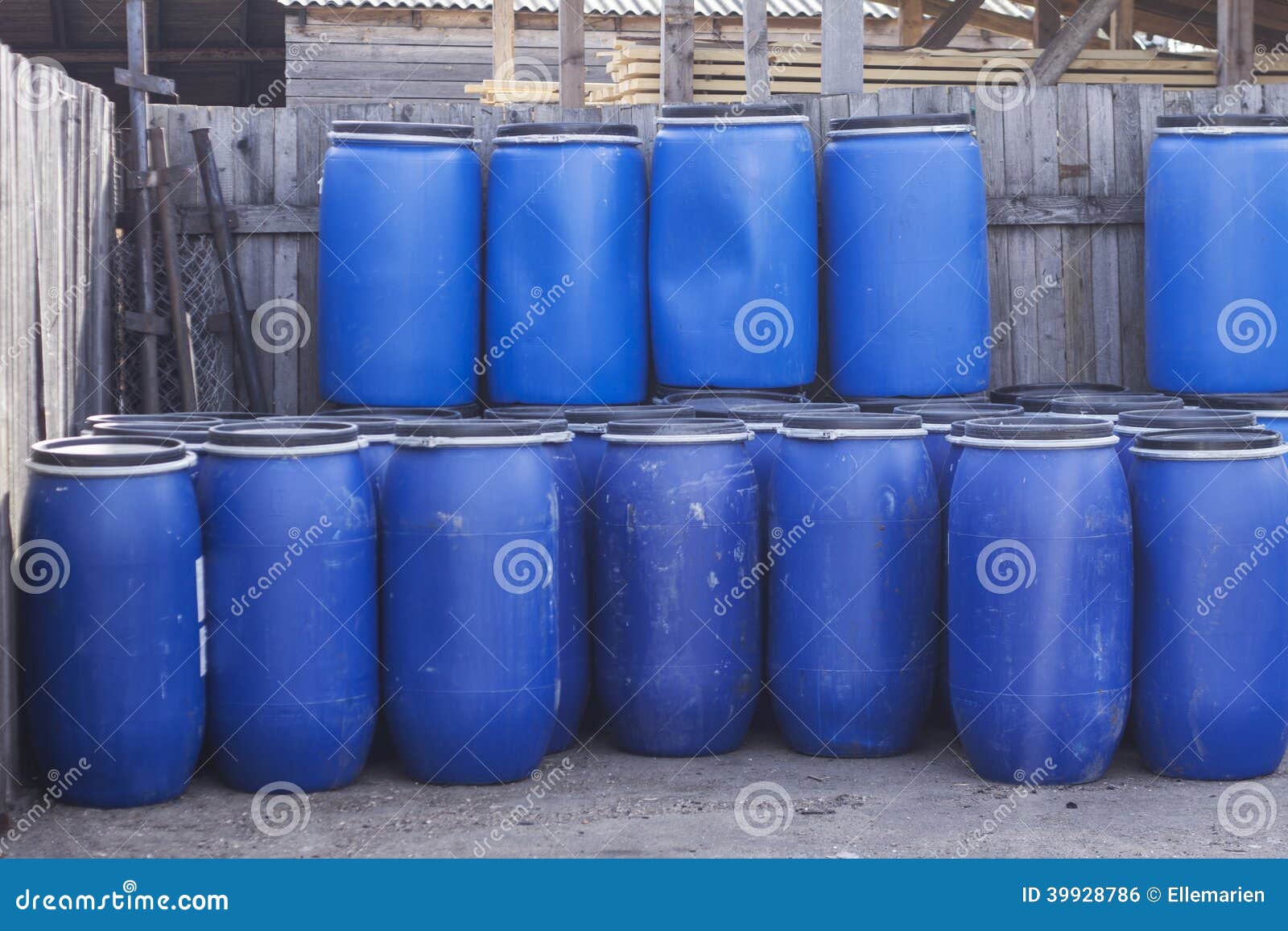 Big old plastic barrels stock photo. Image of lamp, pipe - 39928786
