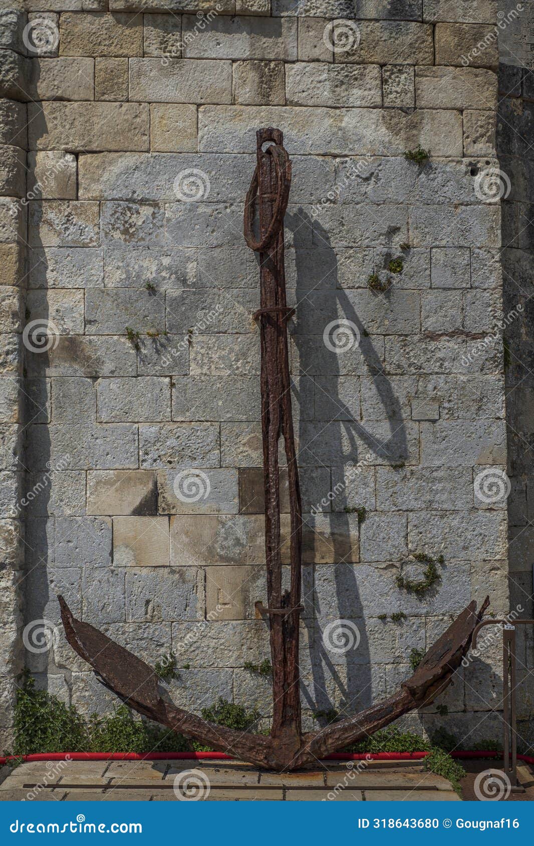 Big old rusted anchor stock photo. Image of iron, france - 318643680
