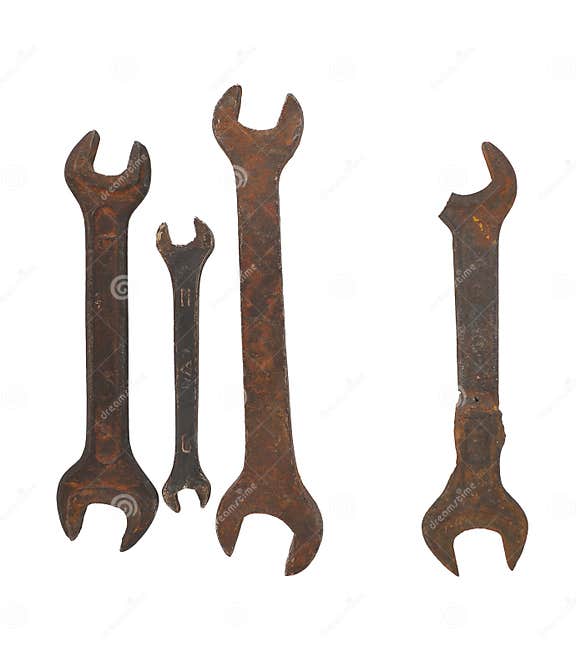 Big Old Rusty Broken Wrench and Three Point Wrenches Stock Image ...