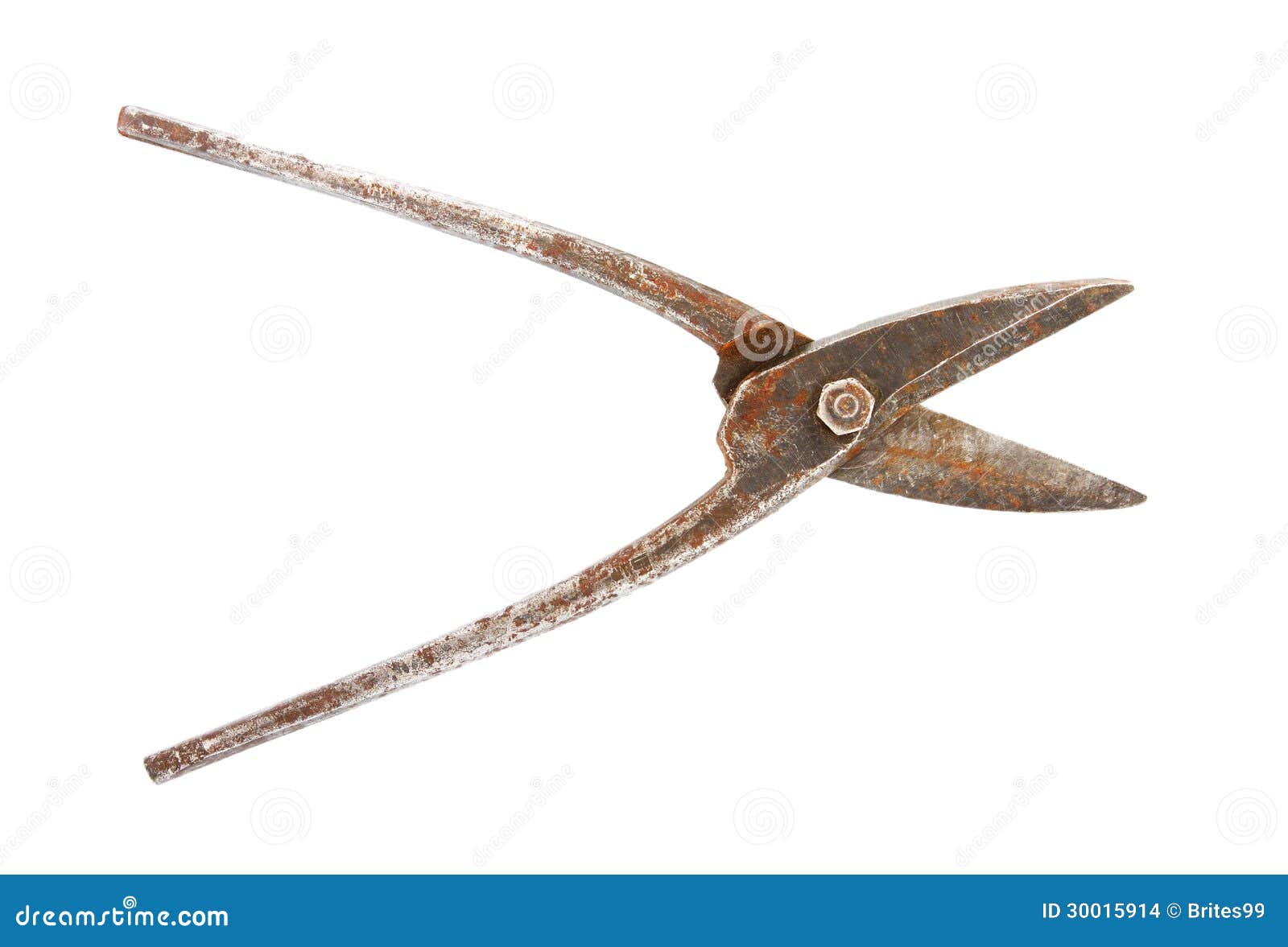 Big Old Rusty Metal Scissors Isolated on White Background Stock Photo ...