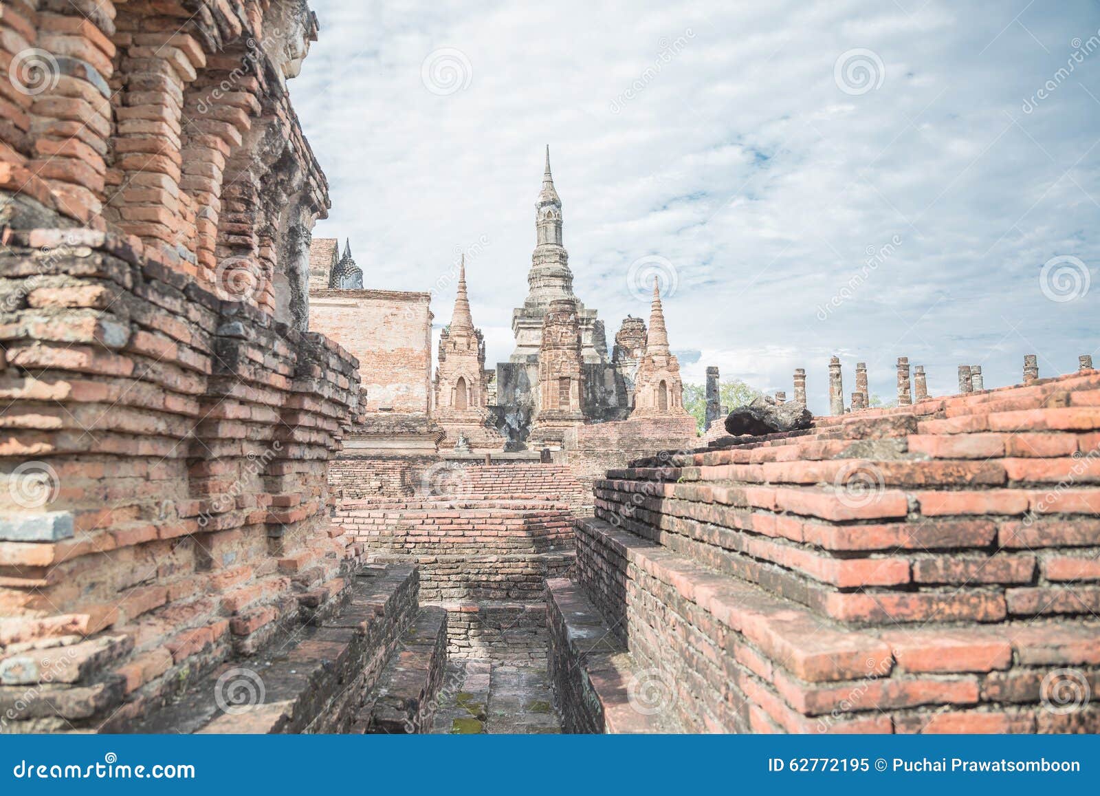 Big Old Temple and Beautiful Background. Stock Image - Image of ...