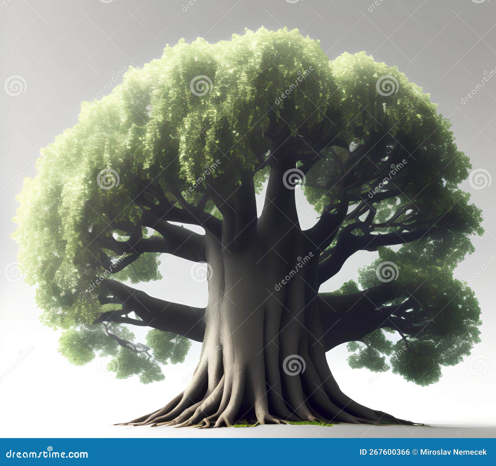 Big Old Tree, Generative AI Illustration Stock Illustration ...