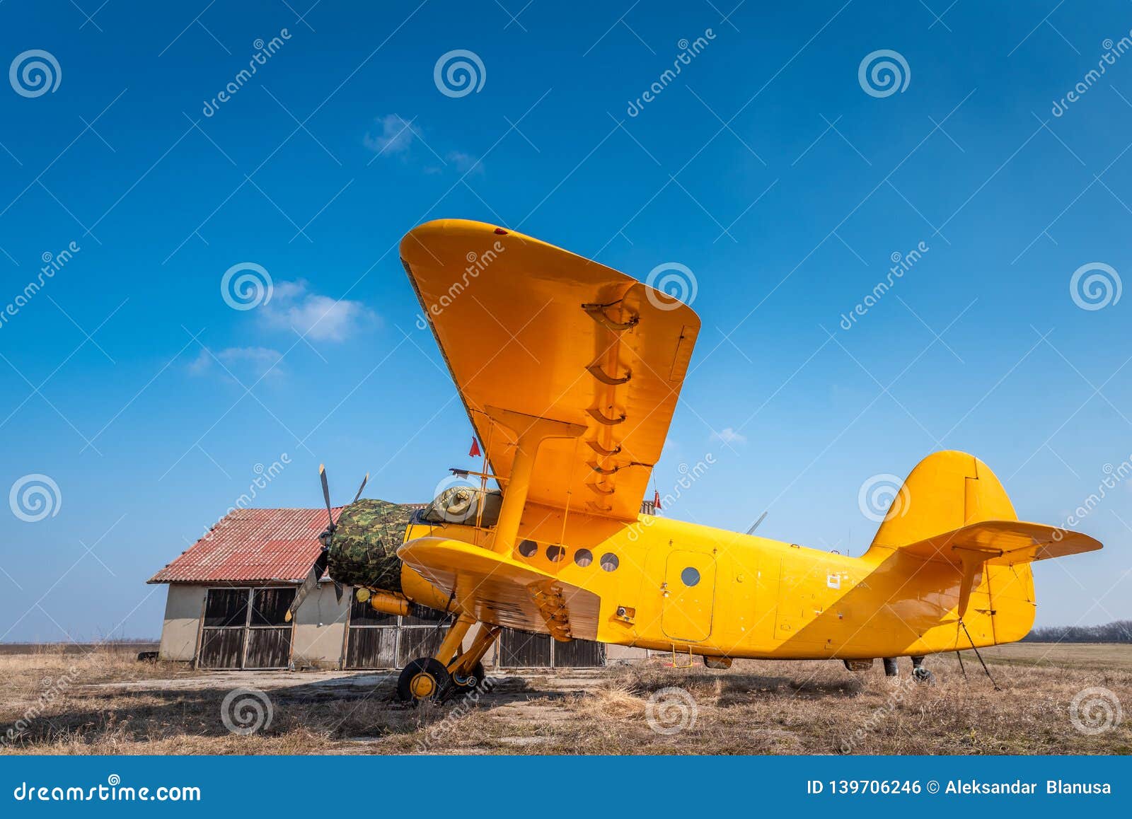 A big old yellow plane stock photo. Image of cargo, airliner - 139706246