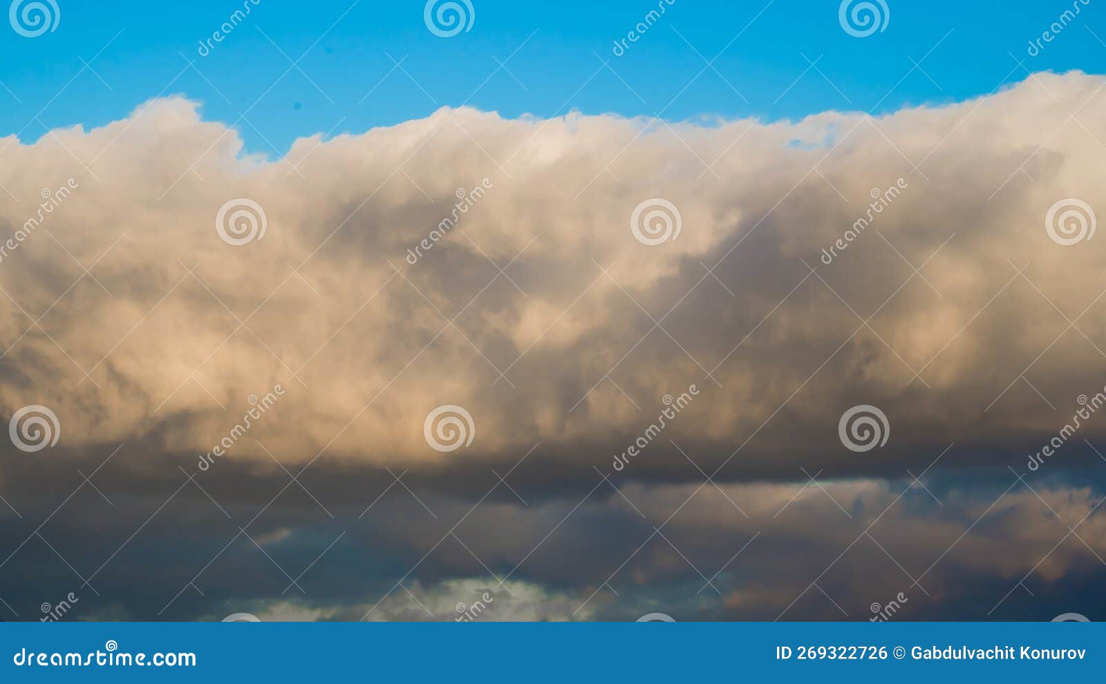 Big Ominous Cumulus in the Blue Sky Stock Photo - Image of evening ...