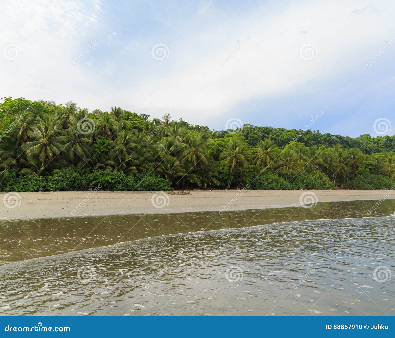 Big Open Sand Beach Montezuma Stock Photo - Image of outdoor, forest ...