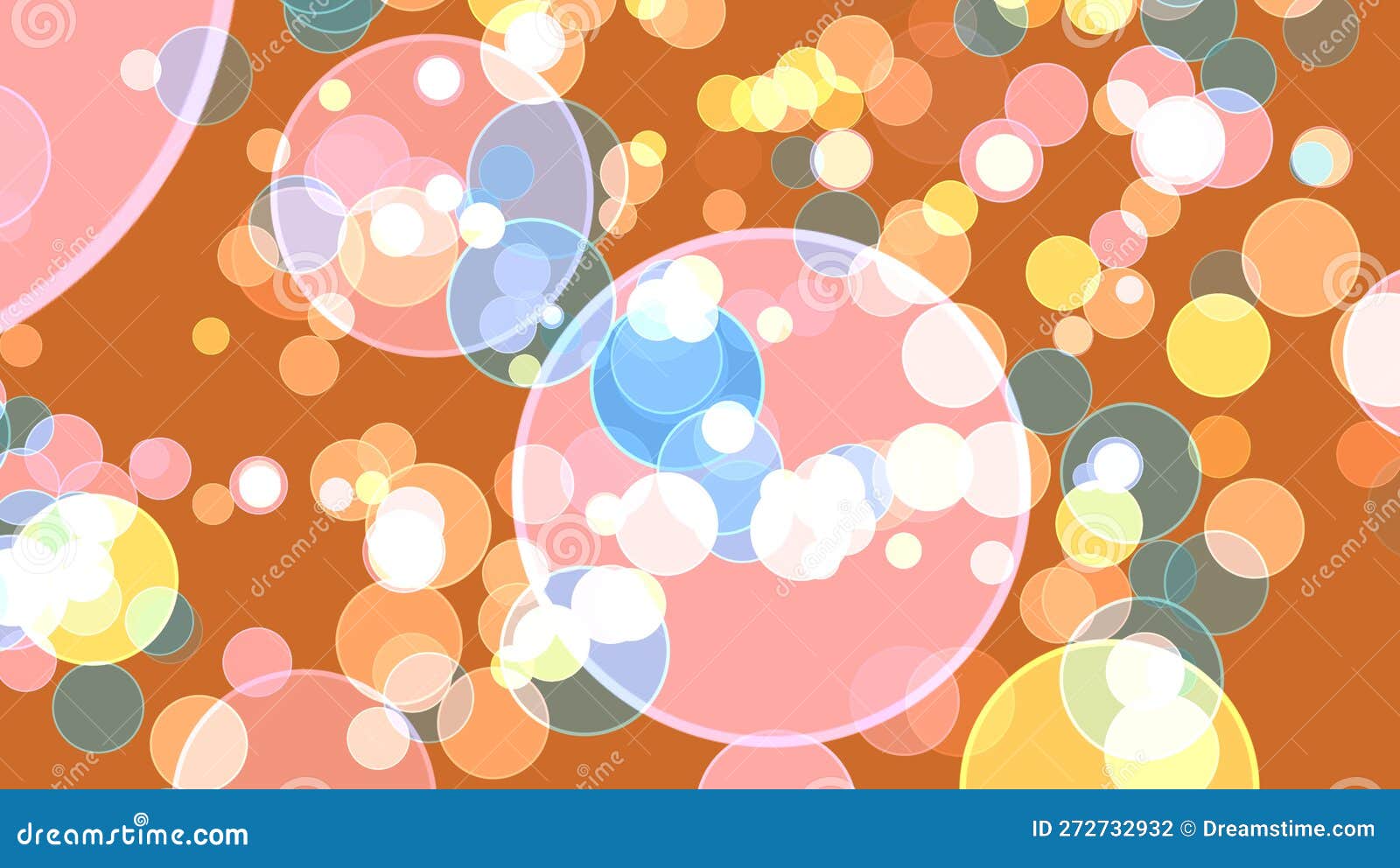 Big Orange Bokeh Bubbles. Colorful Orange Light Bubble Divine Dimension ...