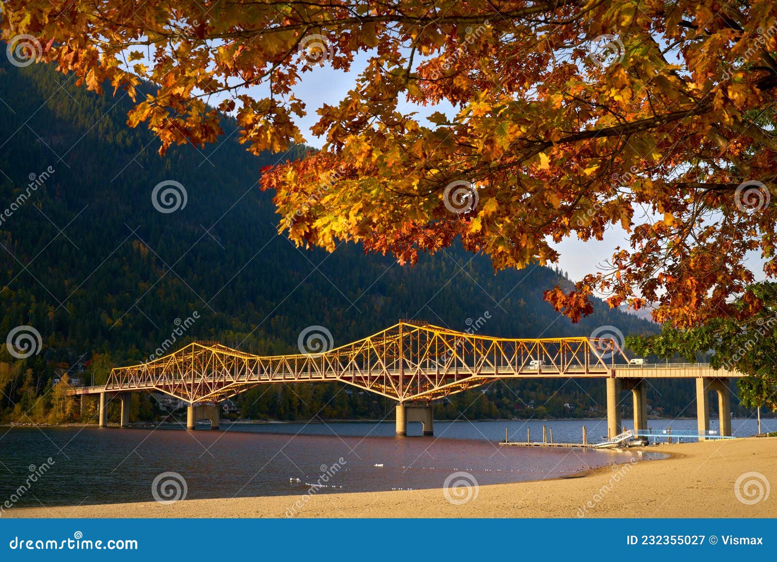 Big Orange Bridge Nelson BC Stock Image - Image of travel, landmark ...