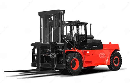 Big Orange Front Loader Wheel Forklift Stock Illustration ...