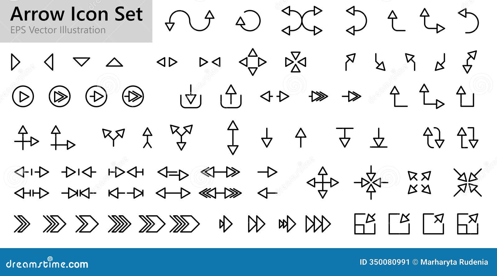 Big Outline Icon Set with Arrows Vector Illustration Design. Stock ...