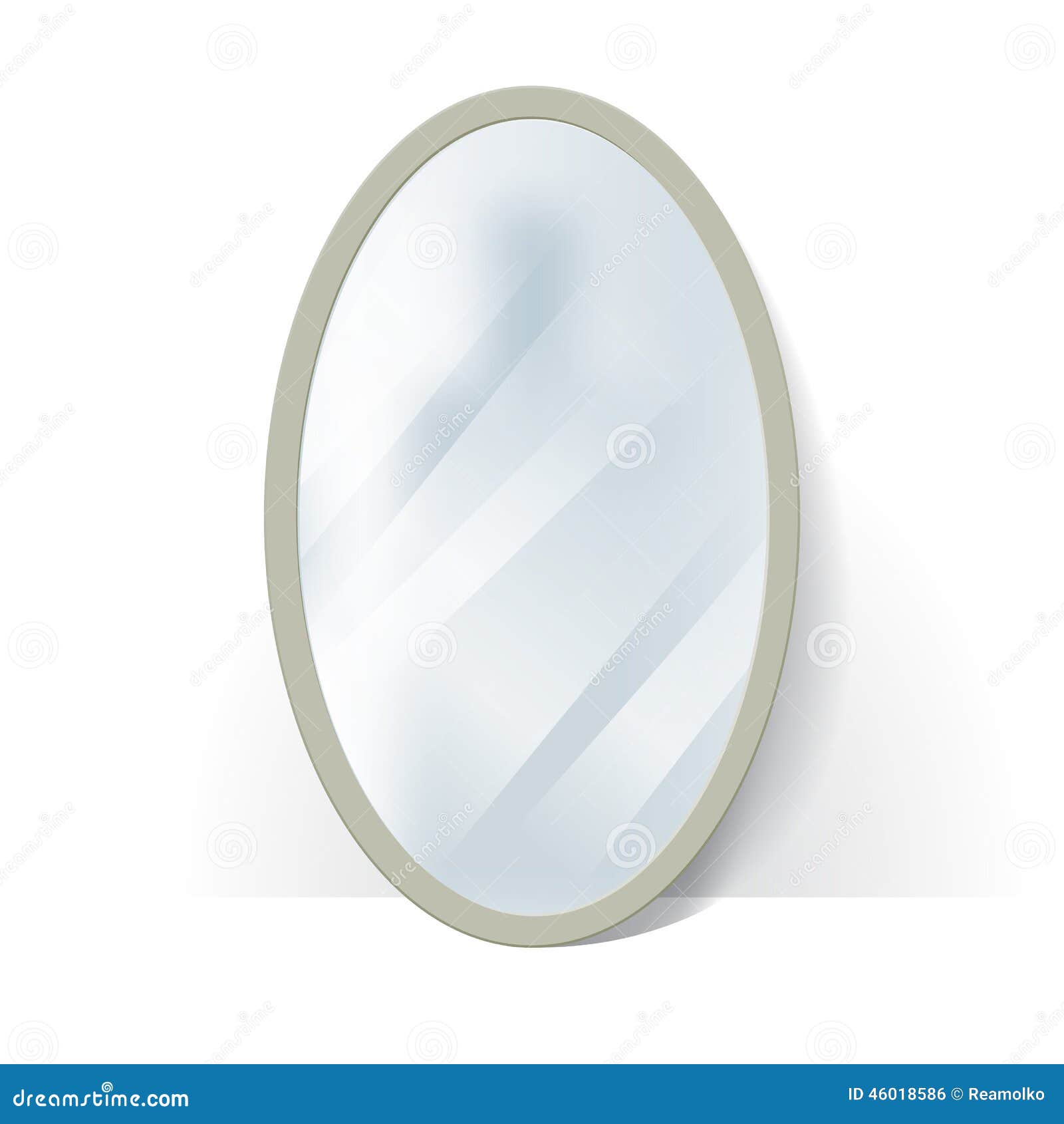 Big Oval Mirror with Blurry Reflection. Stock Vector - Illustration of ...