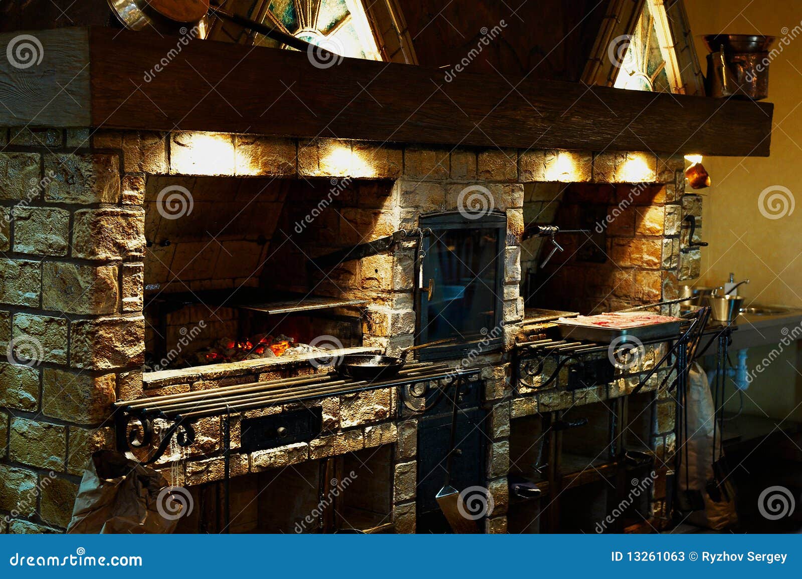 Big ovens stock image. Image of dish, stone, fire, iron - 13261063