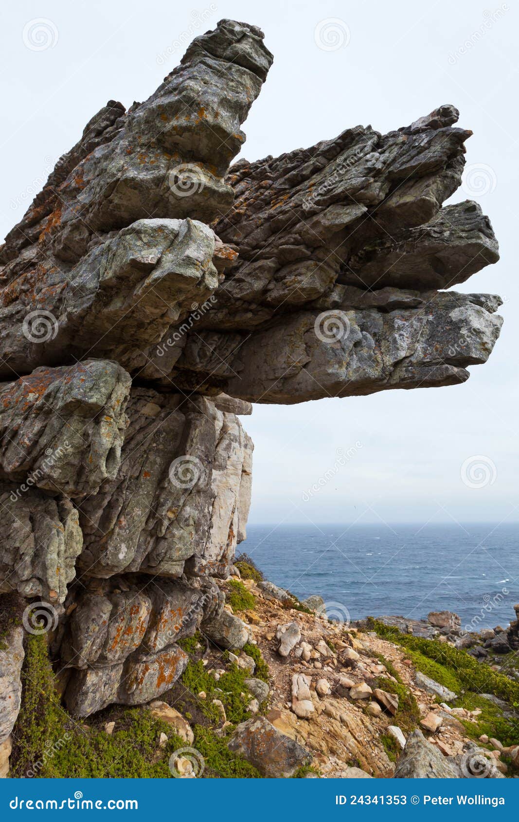 Big Overhanging Rock Near the Ocean Stock Image - Image of wild, travel ...