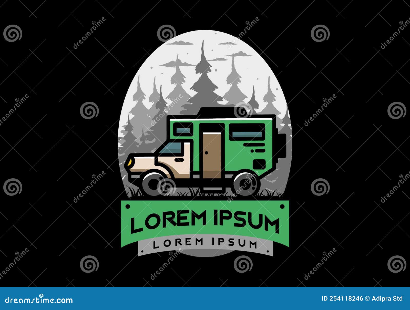 The Big Overland Car Illustration Design Stock Vector - Illustration of ...