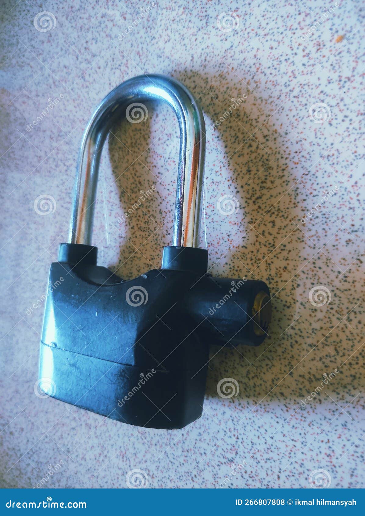 Big padlock stock photo. Image of hand, bumper, weapon - 266807808