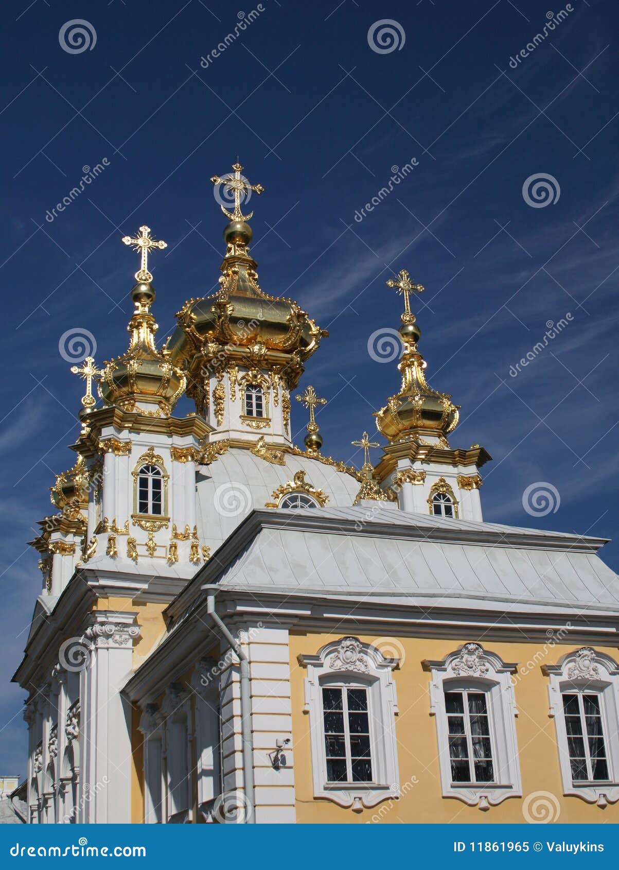 Big Palace in Petergof stock image. Image of ornate, blue - 11861965