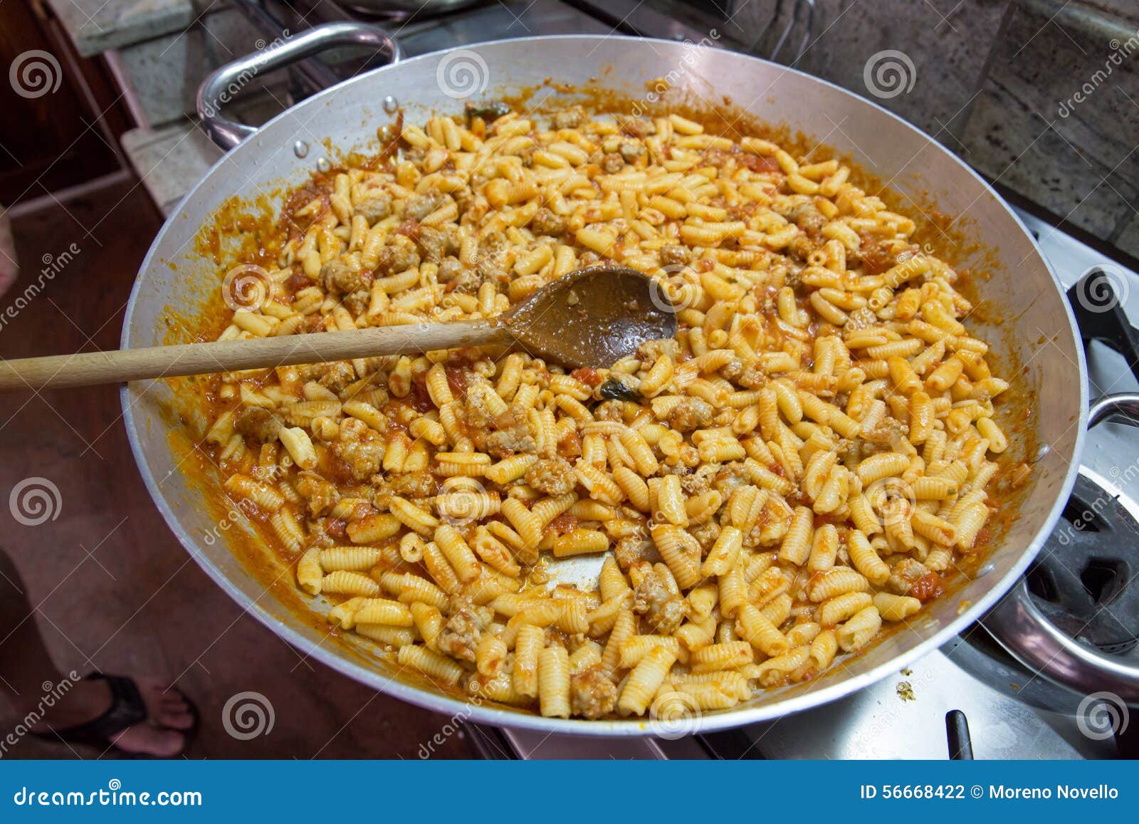 Big pan with pasta stock photo. Image of healthy, mediterranean - 56668422