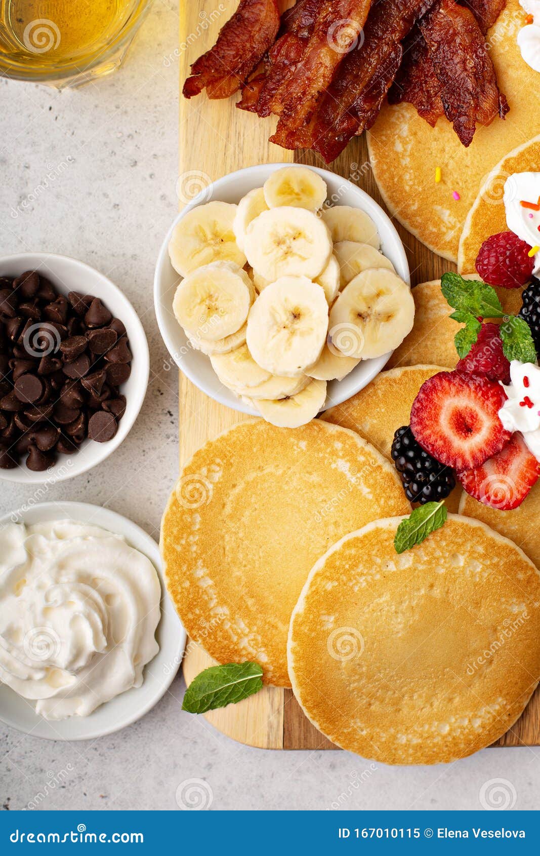 Big pancake breakfast stock image. Image of american - 167010115