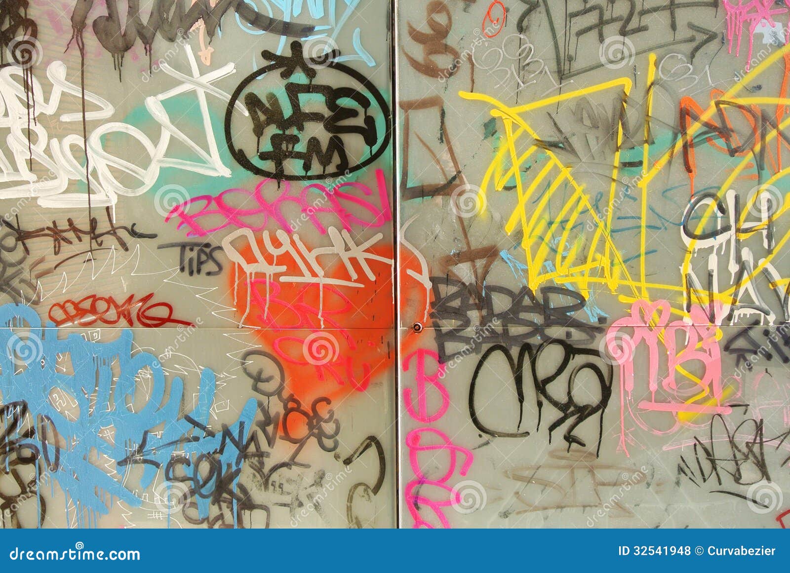 Big Panels with Lots of Graffitis on Them Stock Photo - Image of ...