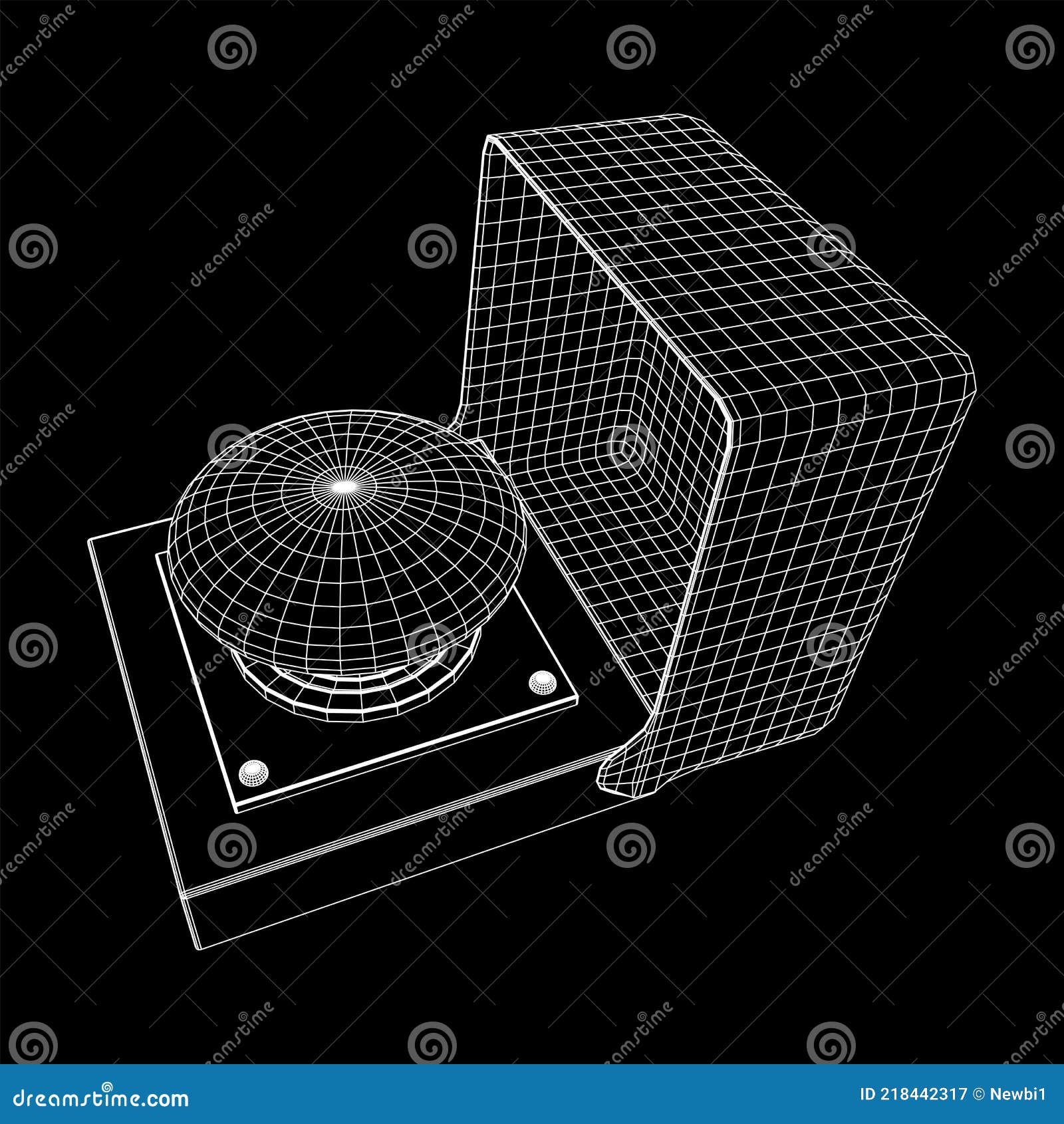 Big Panic Launch Push Button. Wireframe Low Poly Mesh Stock Vector ...