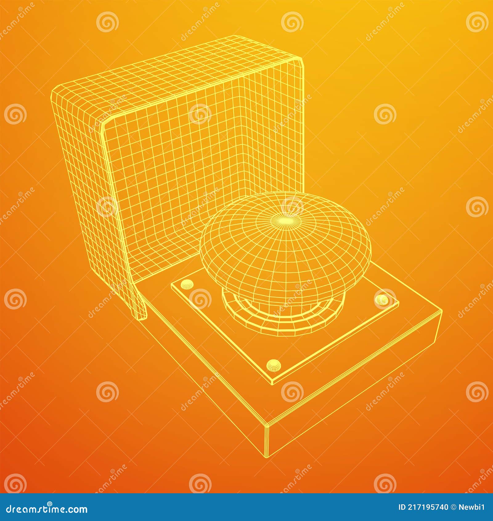 Big Panic Launch Push Button. Wireframe Low Poly Mesh Stock Vector ...