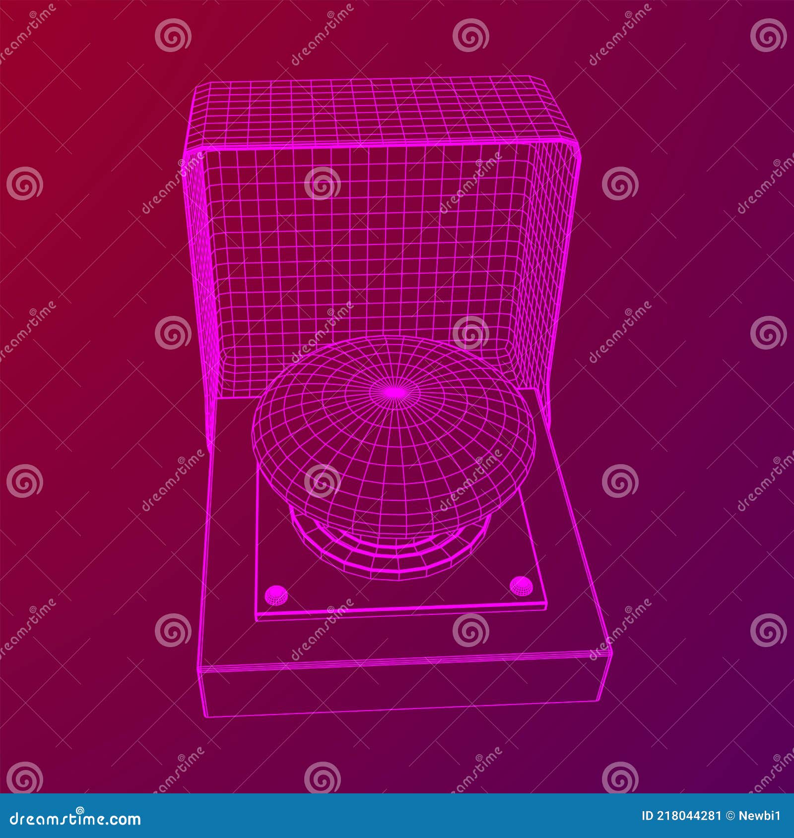 Big Panic Launch Push Button. Wireframe Low Poly Mesh Stock Vector ...