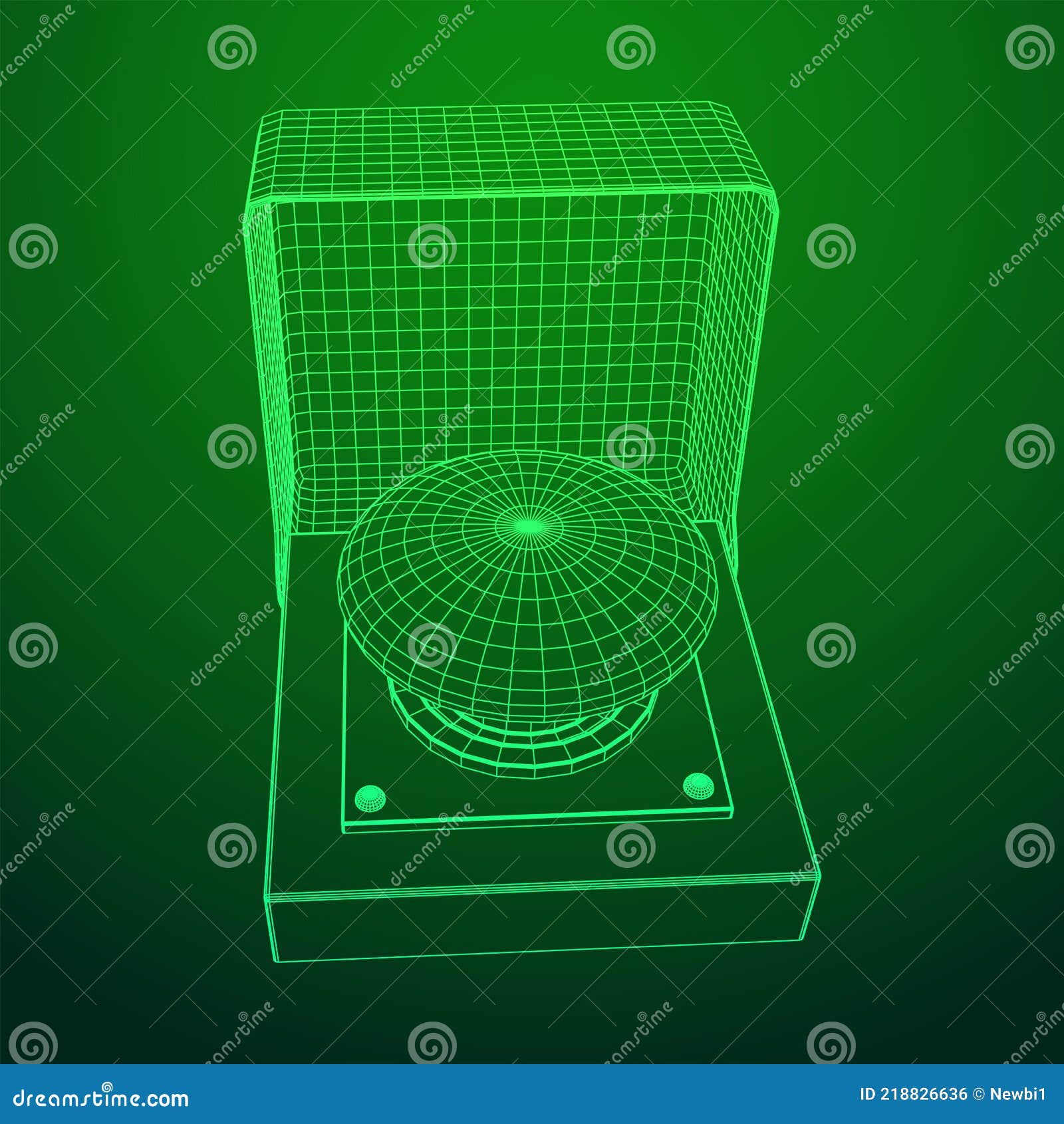Big Panic Launch Push Button. Wireframe Low Poly Mesh Stock Vector ...