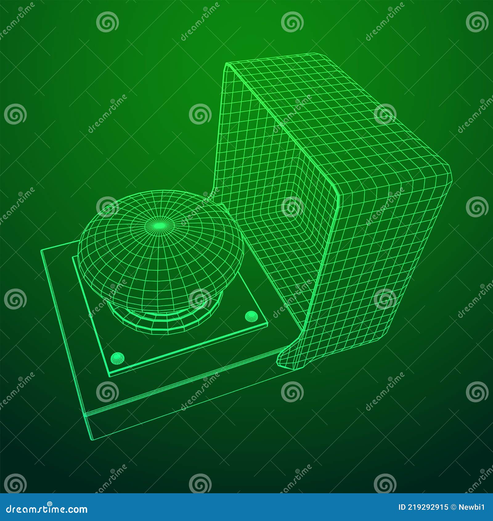 Big Panic Launch Push Button. Wireframe Low Poly Mesh Stock Vector ...