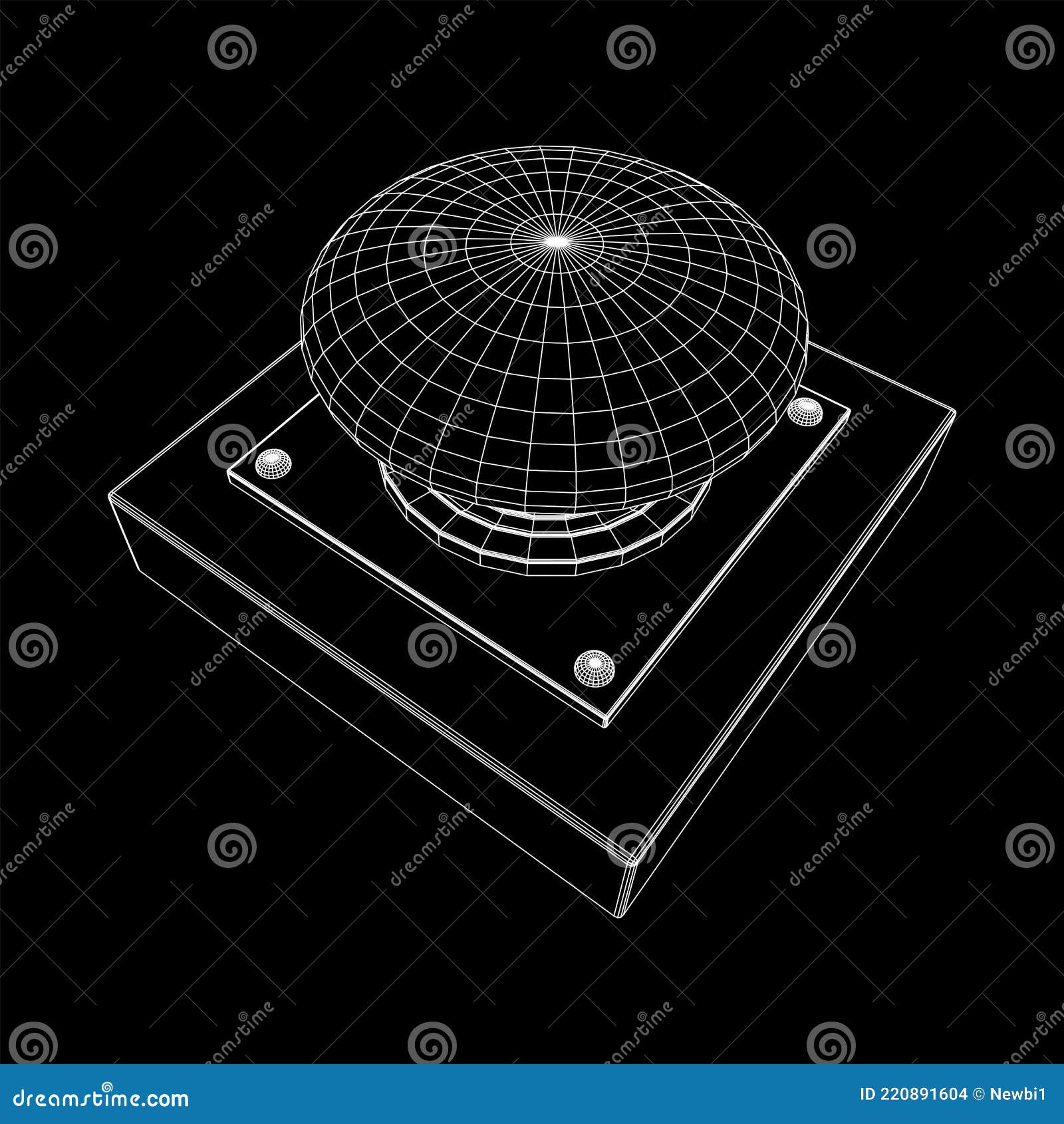 Big Panic Launch Push Button. Wireframe Low Poly Mesh Stock Vector ...