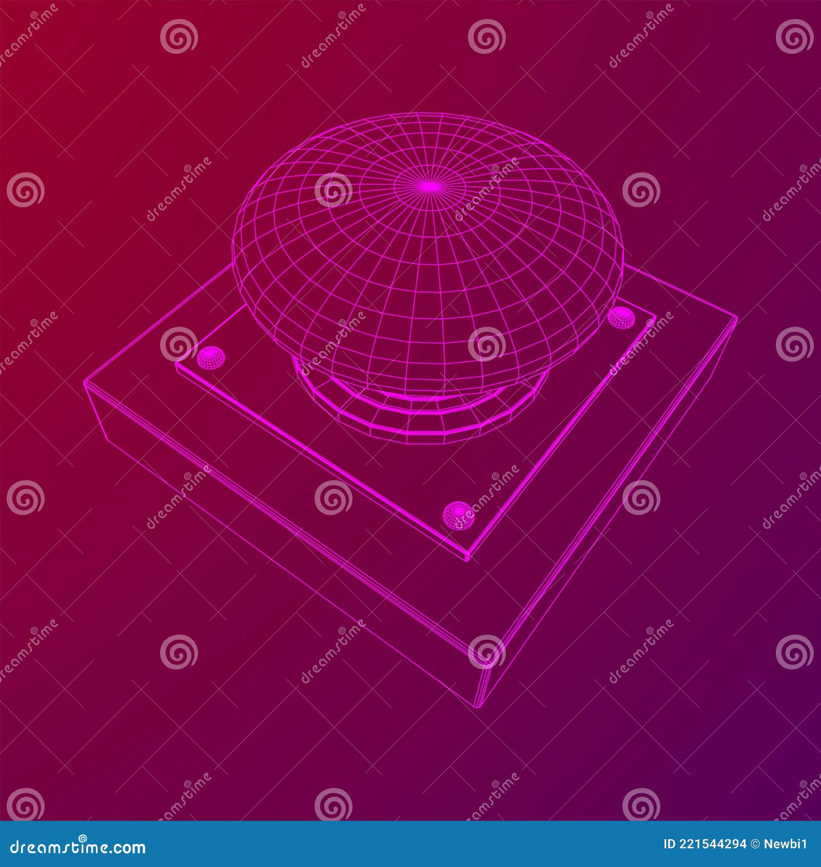 Big Panic Launch Push Button. Wireframe Low Poly Mesh Stock Vector ...