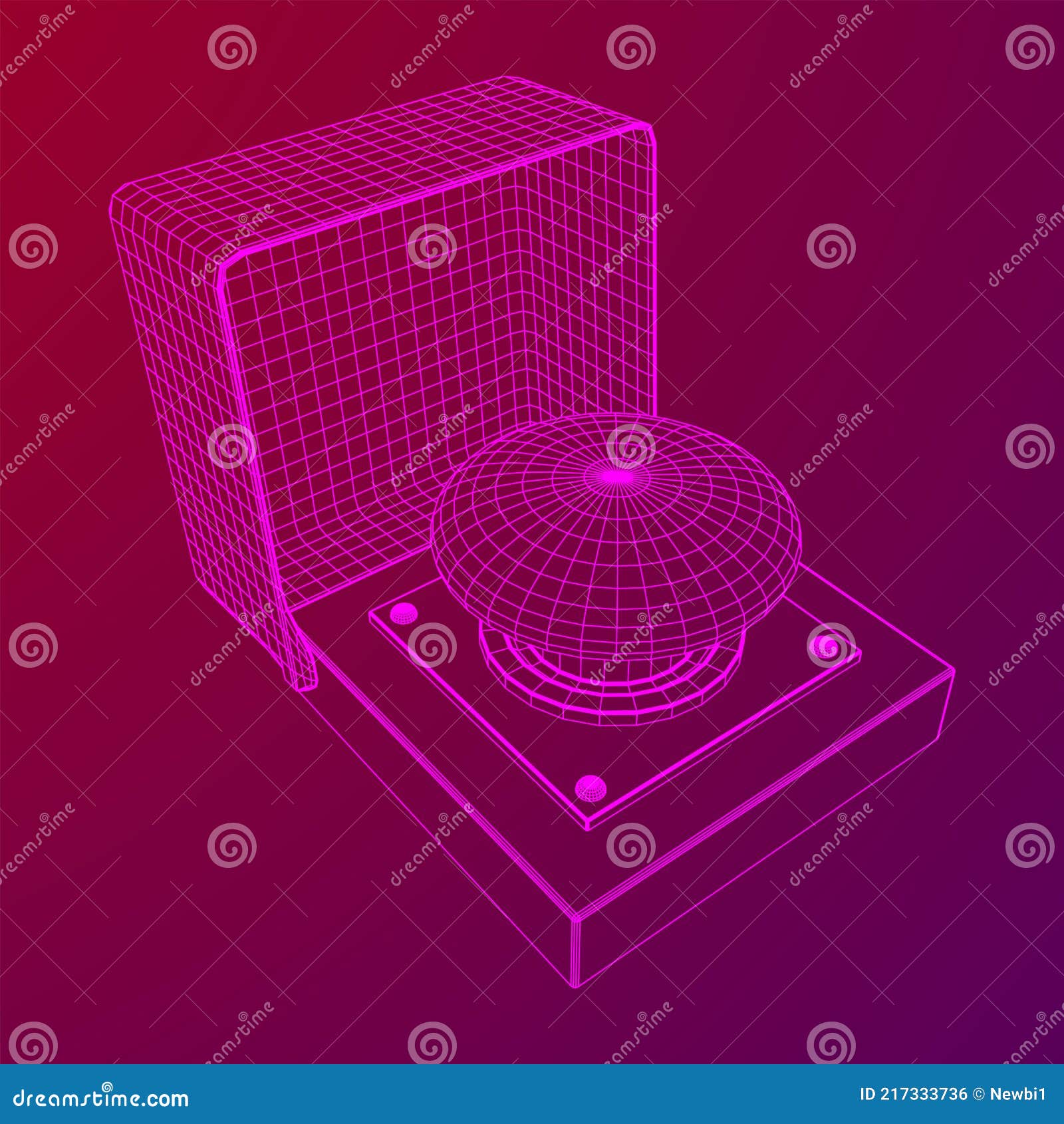 Big Panic Launch Push Button. Wireframe Low Poly Mesh Stock Photo ...