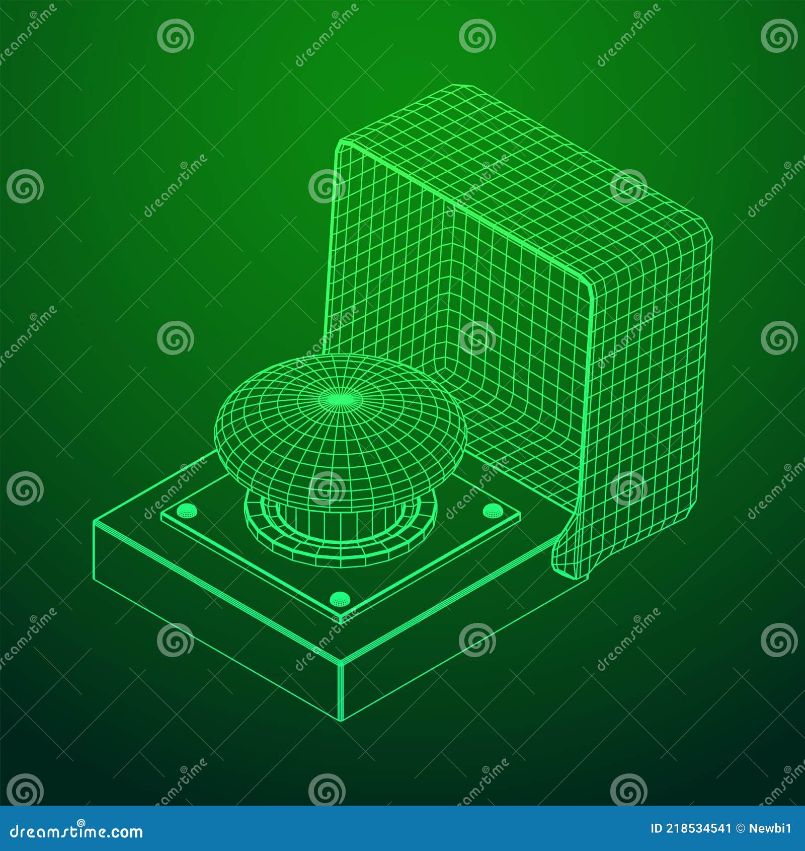 Big Panic Launch Push Button. Wireframe Low Poly Mesh Stock Vector ...