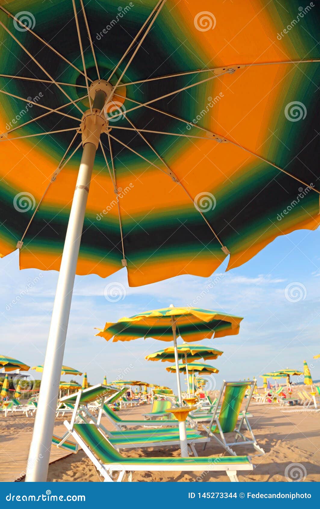 Big Parasol on the Beach in Summer Stock Photo - Image of vacation ...