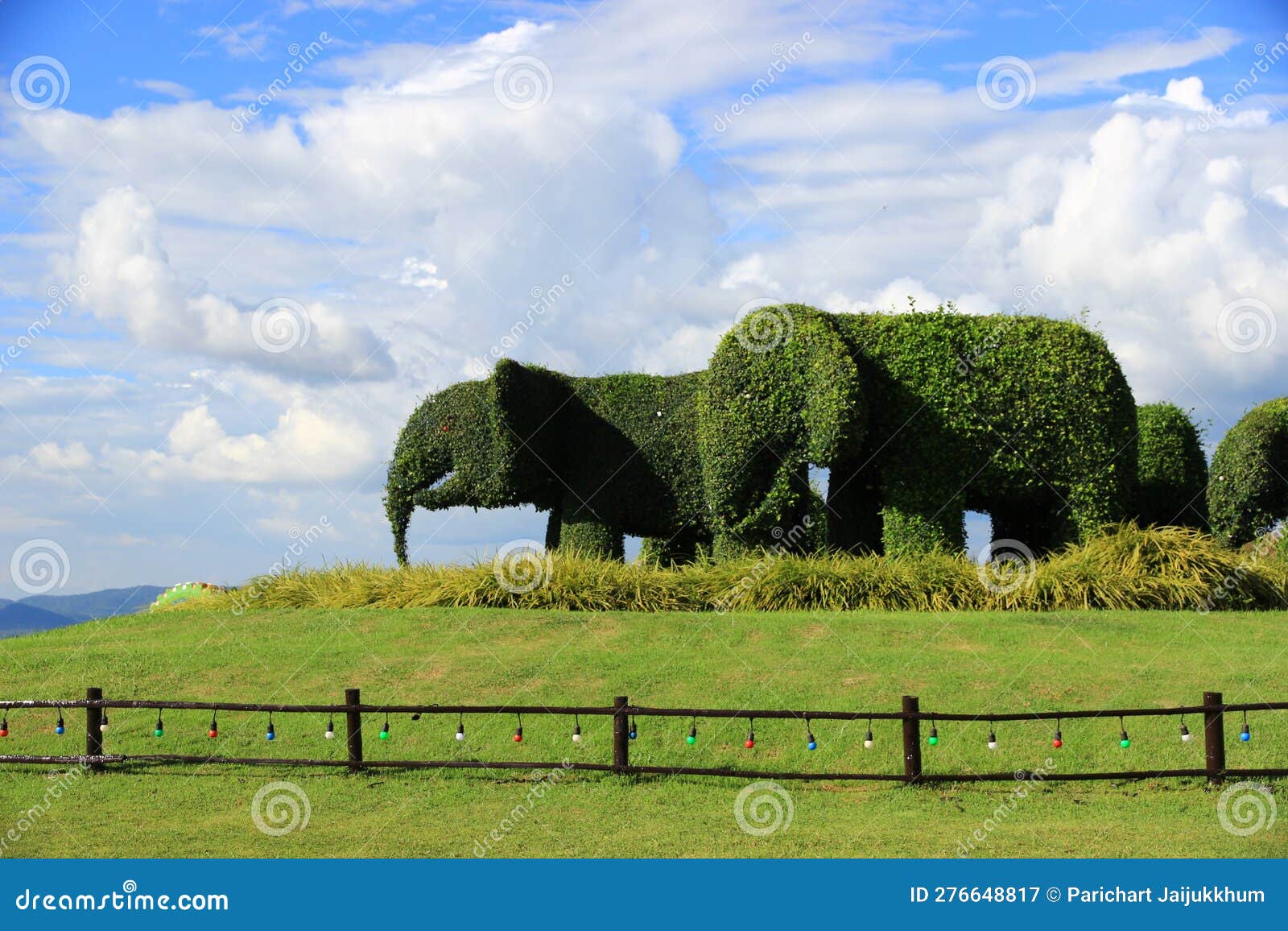 Big Park, it is Decorated with Lights and Trees Trimmed in the Shape of ...