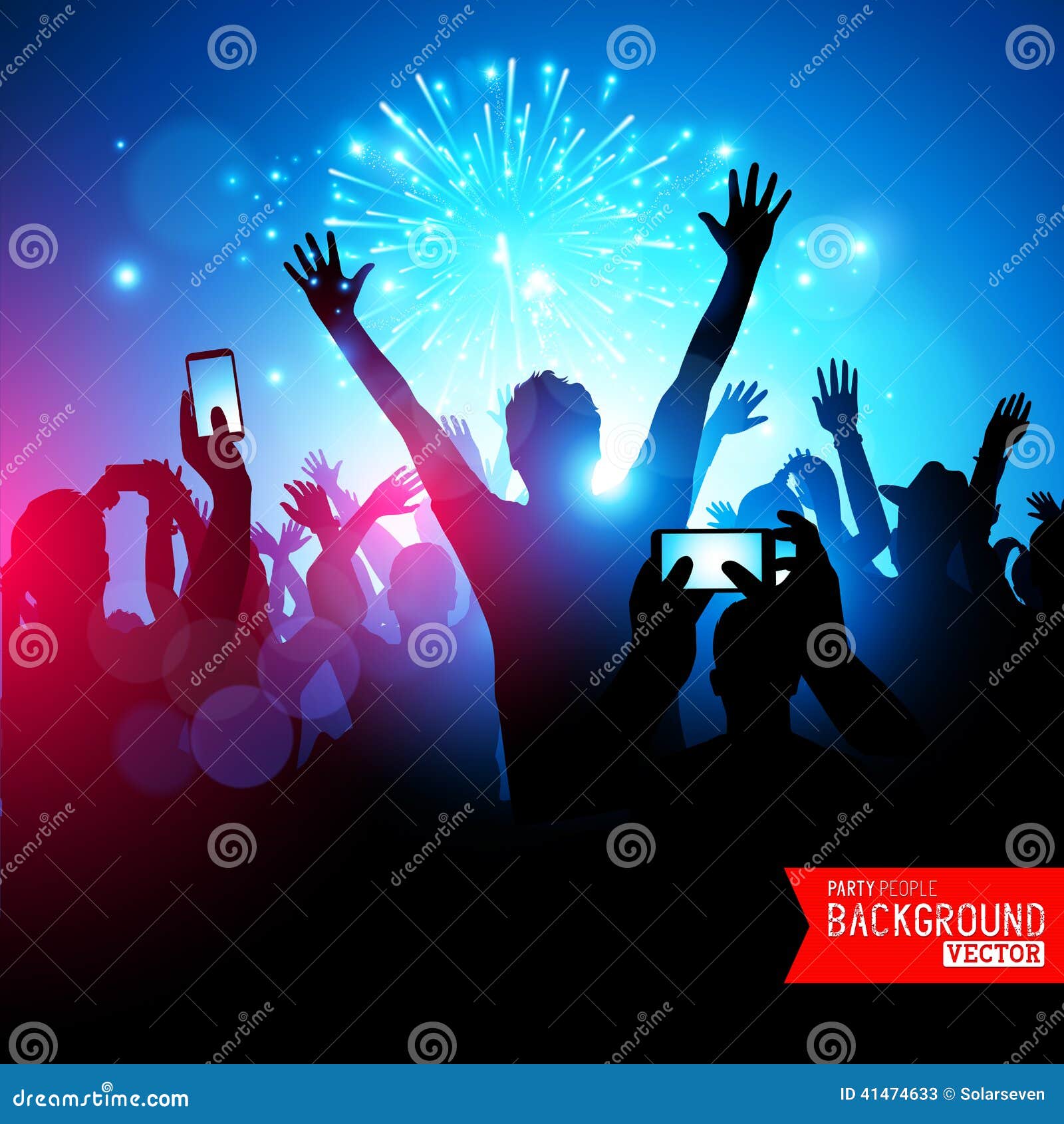 Big Party Crowd stock vector. Illustration of summer - 41474633