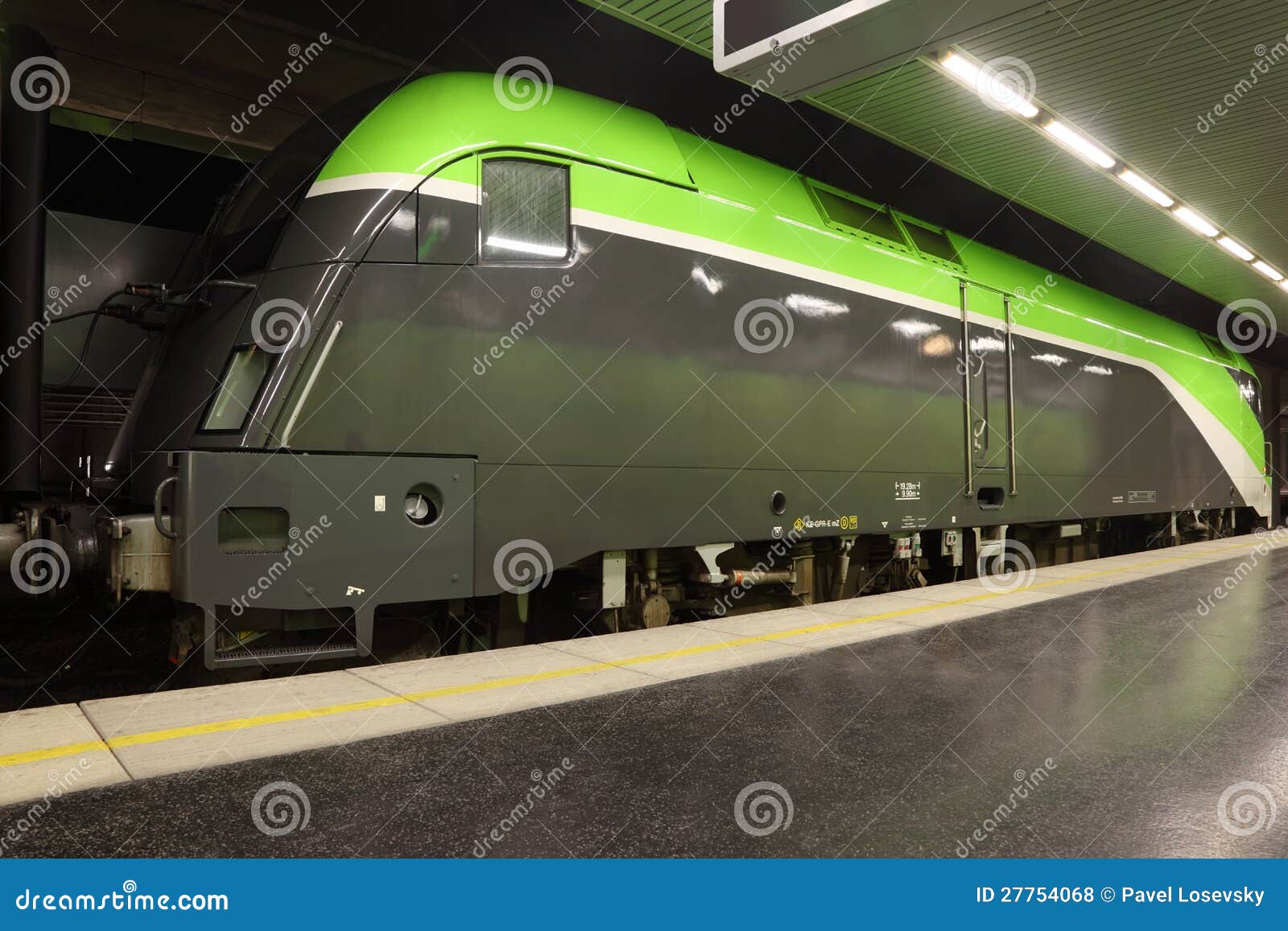 Big Passenger Commuter Train in Subway Stock Photo - Image of airport ...