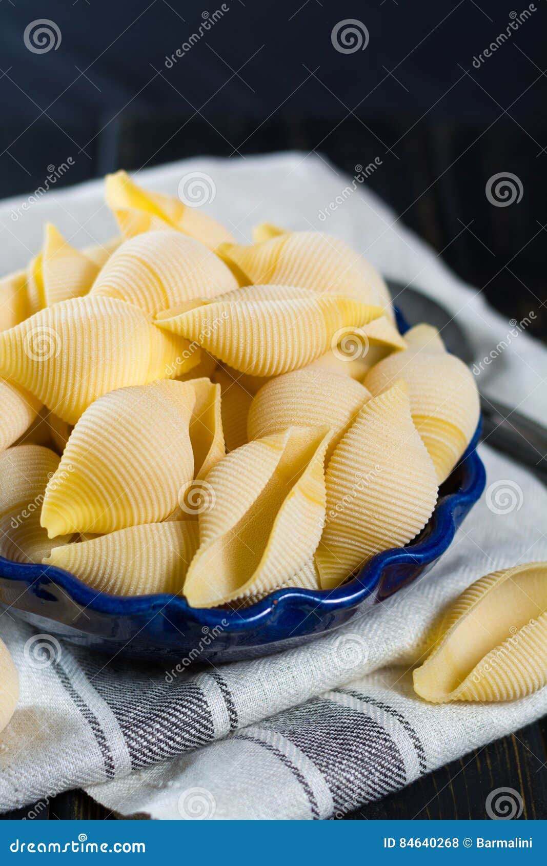 Big Pasta Shells for Stuffing, Uncooked Stock Photo - Image of macanori ...