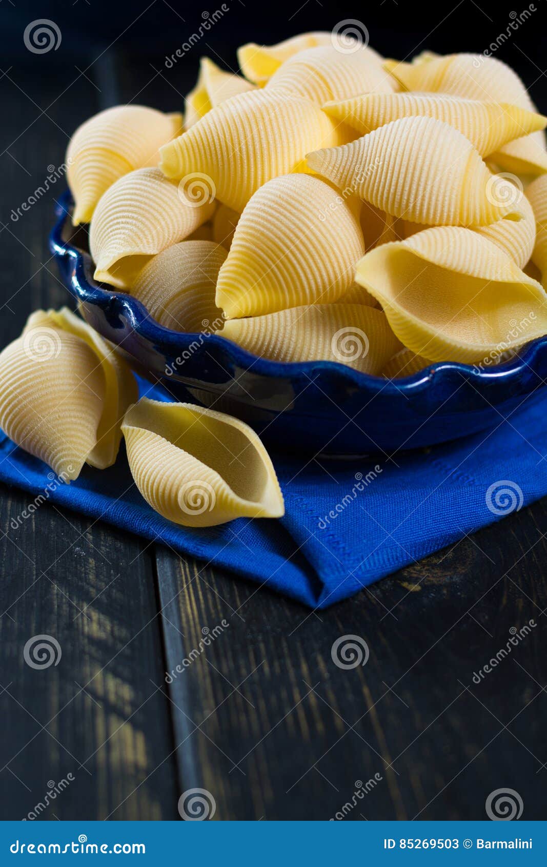 Big Pasta Shells for Stuffing, Uncooked Stock Image - Image of ready ...