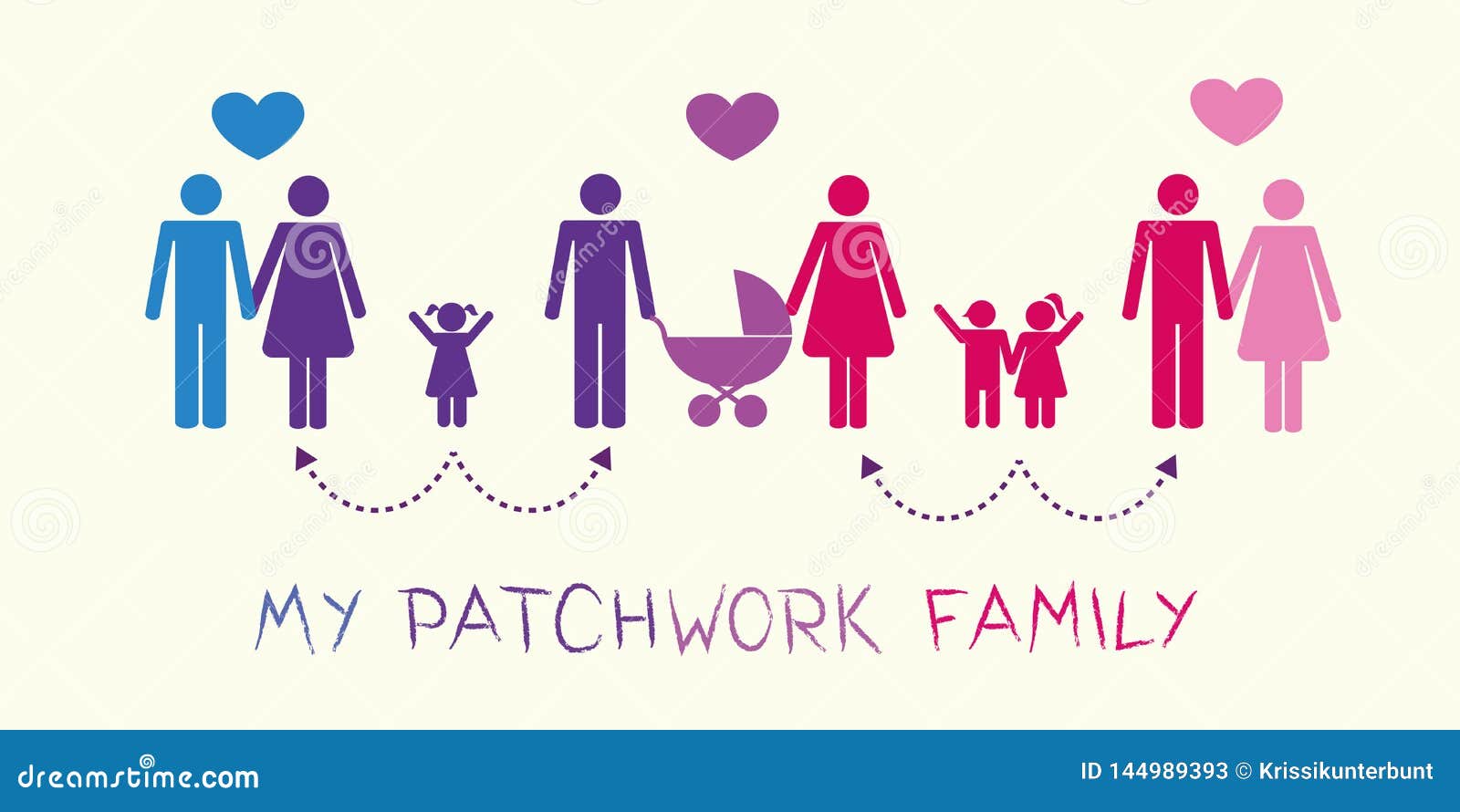Big Patchwork Family Concept Pictogram Stock Vector - Illustration of ...