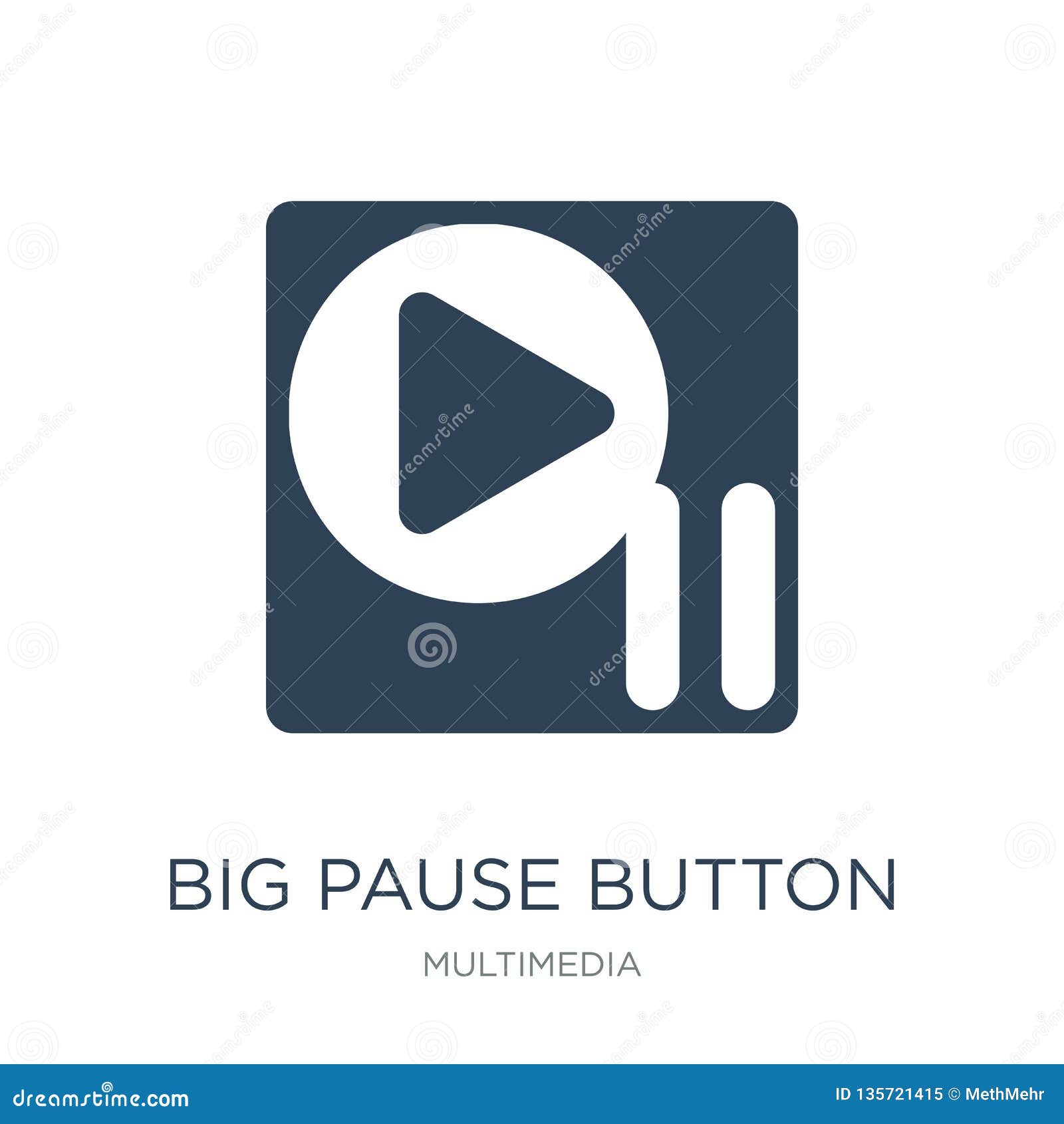 Big Pause Button Icon in Trendy Design Style. Big Pause Button Icon ...