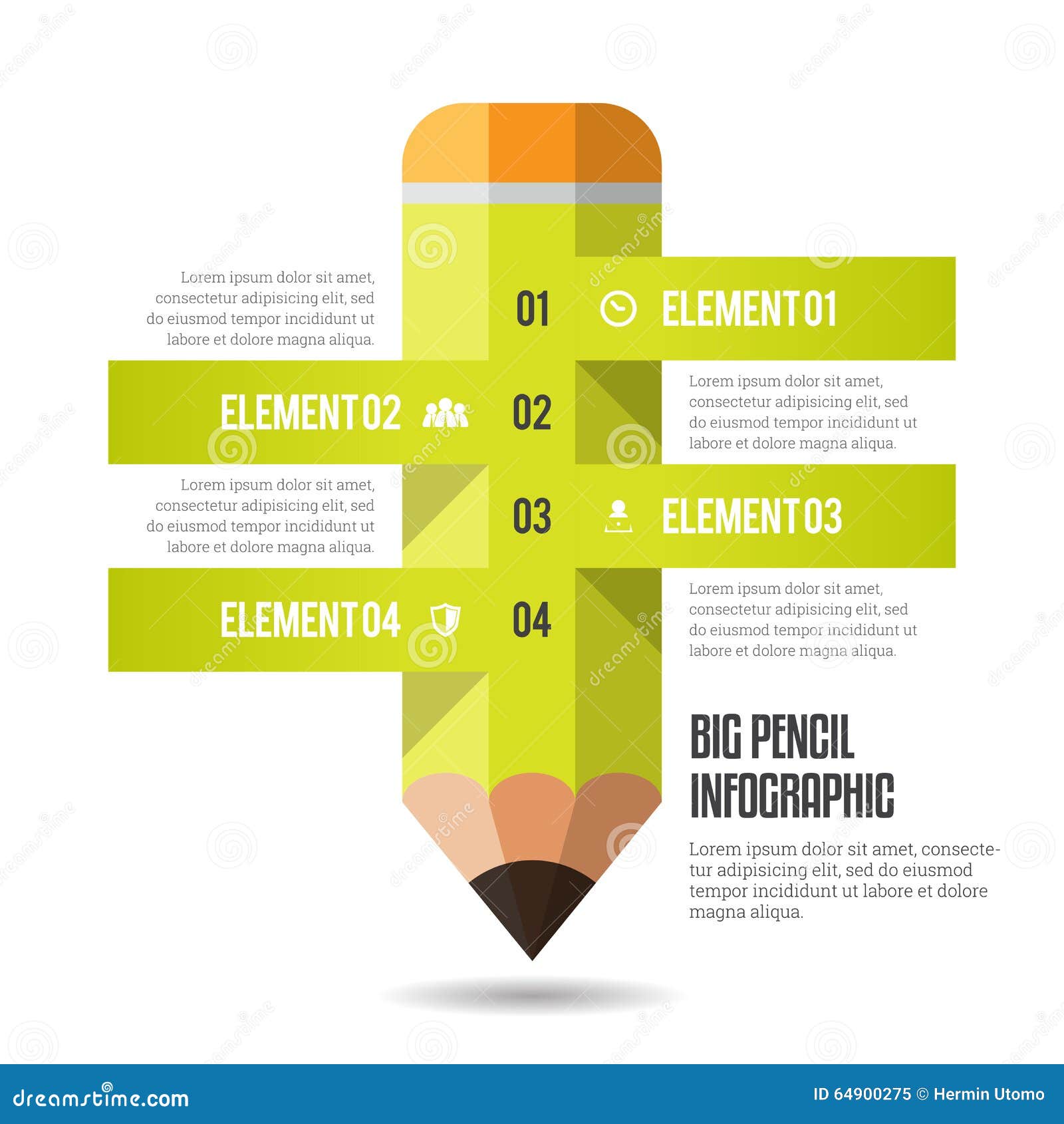 Pencil Infographic Chart Infographic Template Options Vector ...